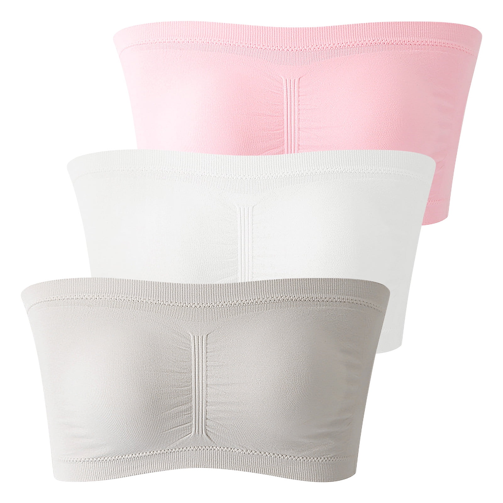 Wancir Women's Strapless Bralette Seamless Bandeau Stretchy Removable ...