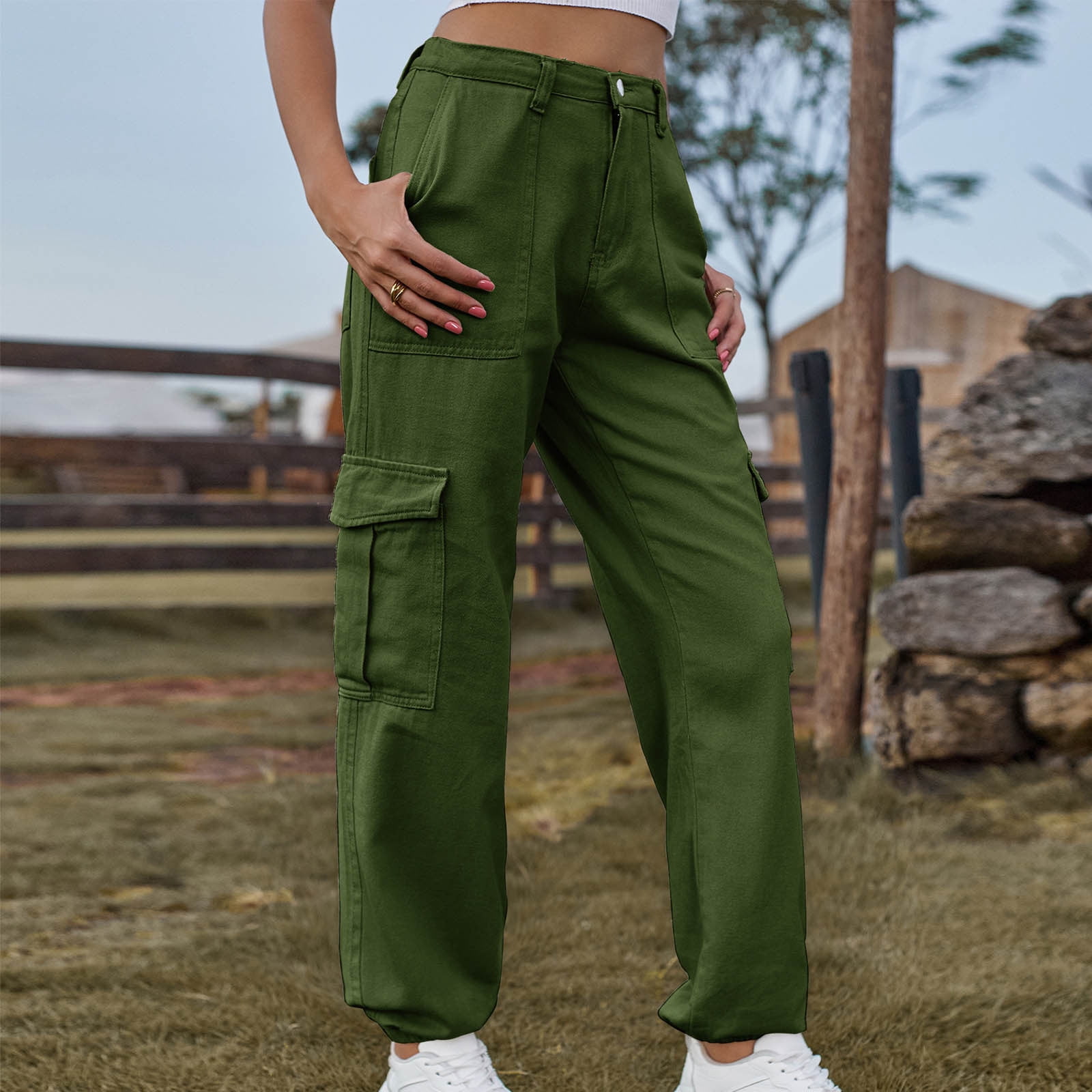 Wancir Women's Tactical Active Loose Pockets Cargo Pants Casual Combat ...