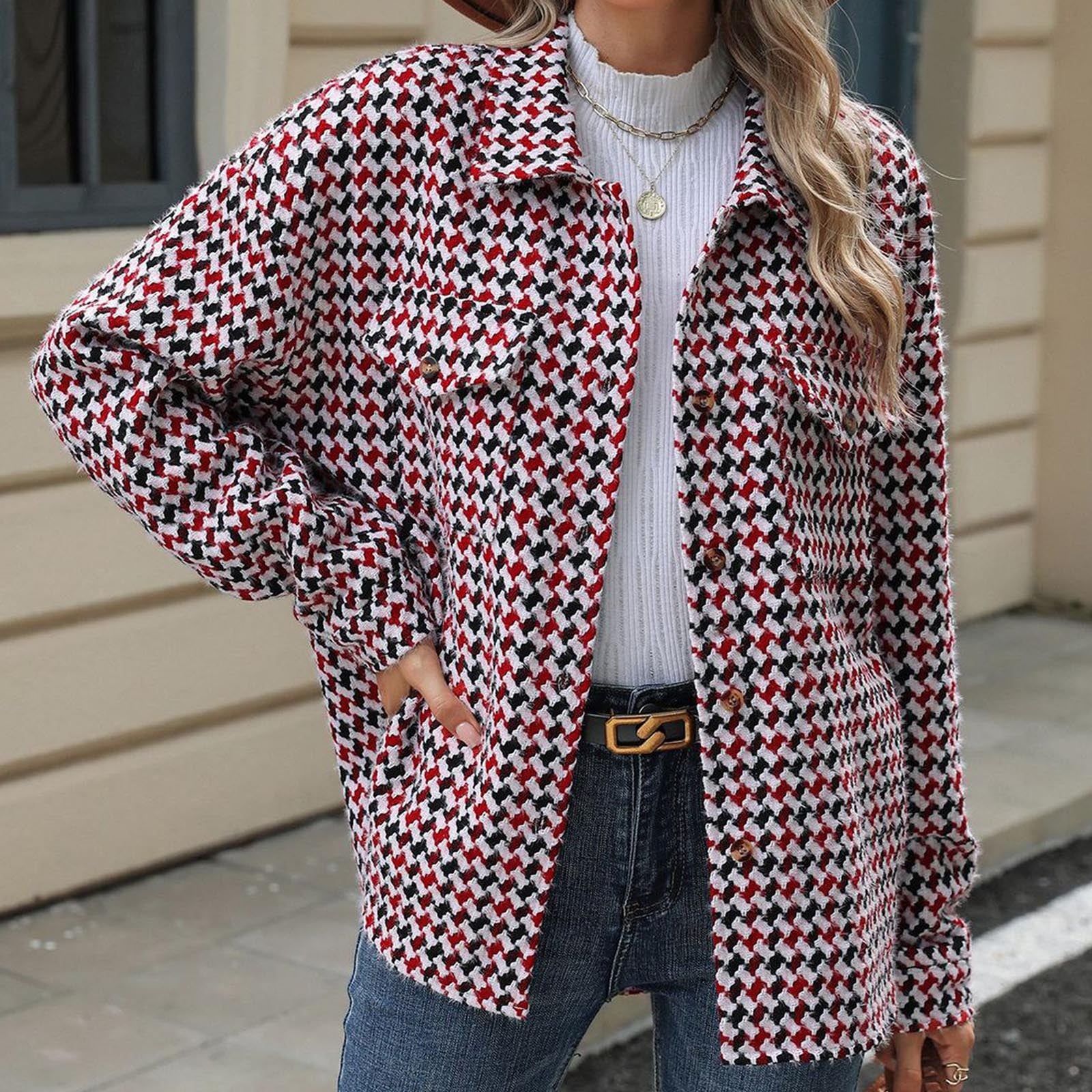 Wancir Womens Fall Outfits Fashion Clothes Shackets Flannel Plaid ...