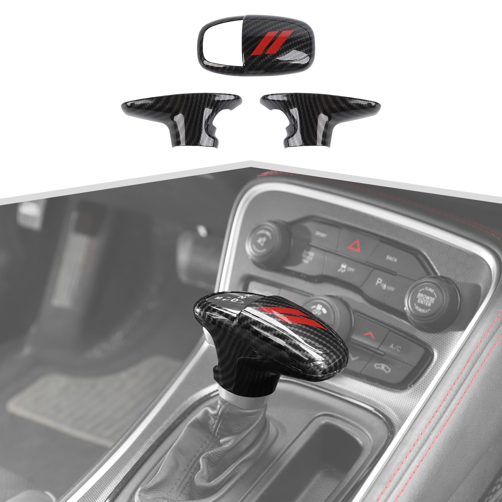 amayum Carbon Fiber Gear RE32 Shift Knob Cover Trim Interior ...