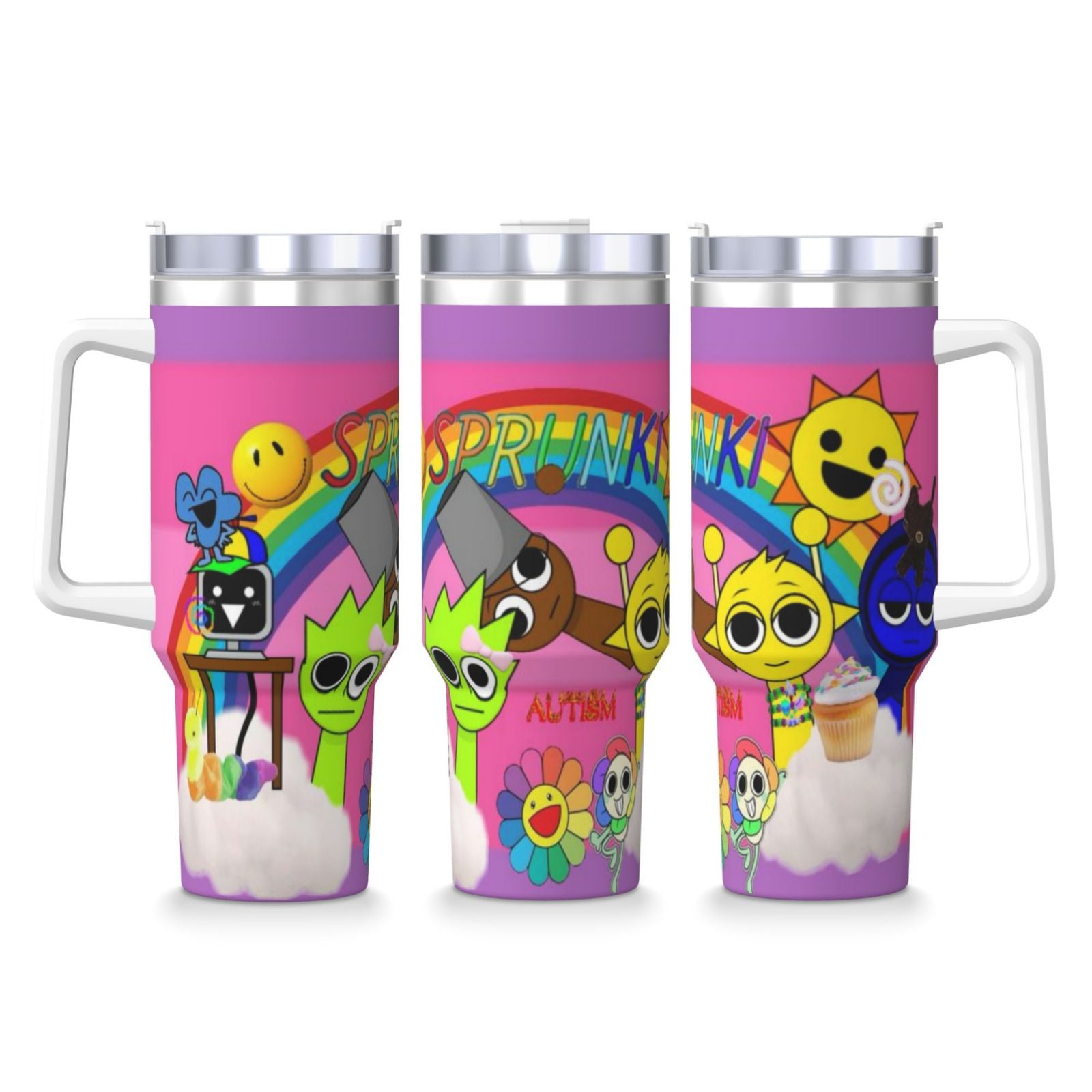 ame Sprunki Stainless Steel Cup 3D Printing Cartoon Car Water Cup 40 Oz ...