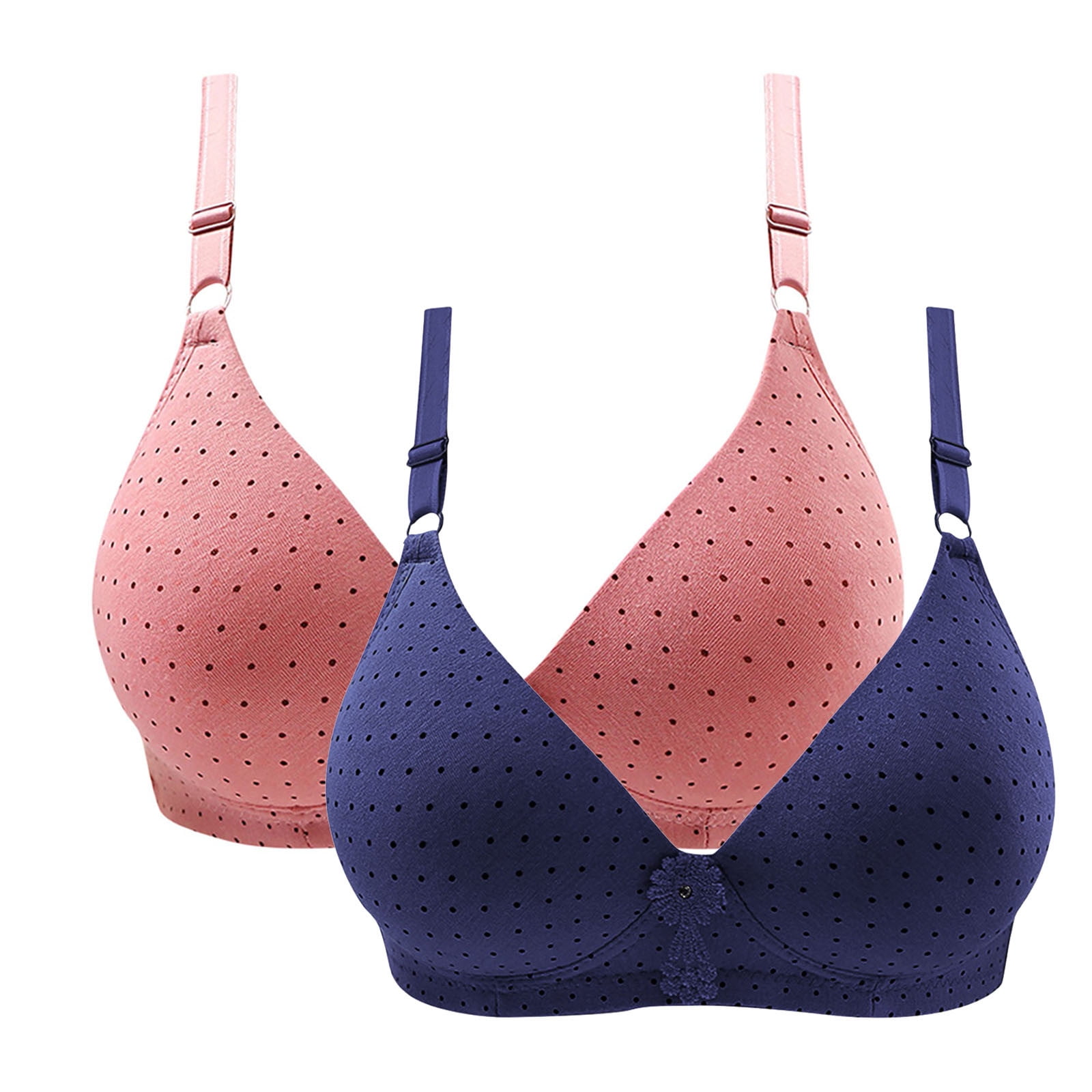 ameIAEA 2 Pcs Bras for Women Full Coverage Sports Bra Deep Cup ...