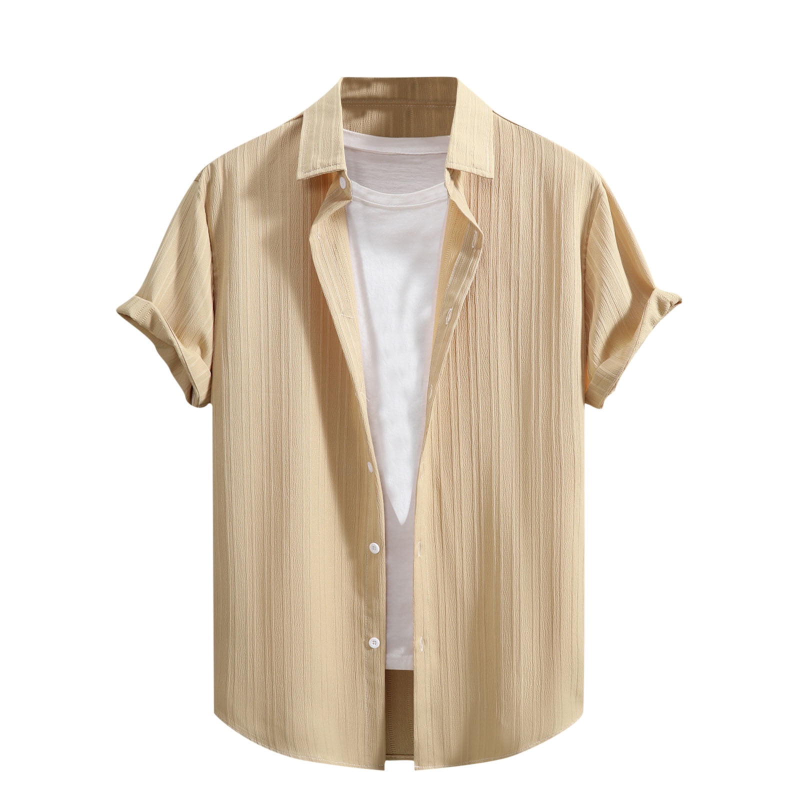 ameIAEA 2024 Summer Short Sleeve Shirts for Men Button Up Collared Tops ...