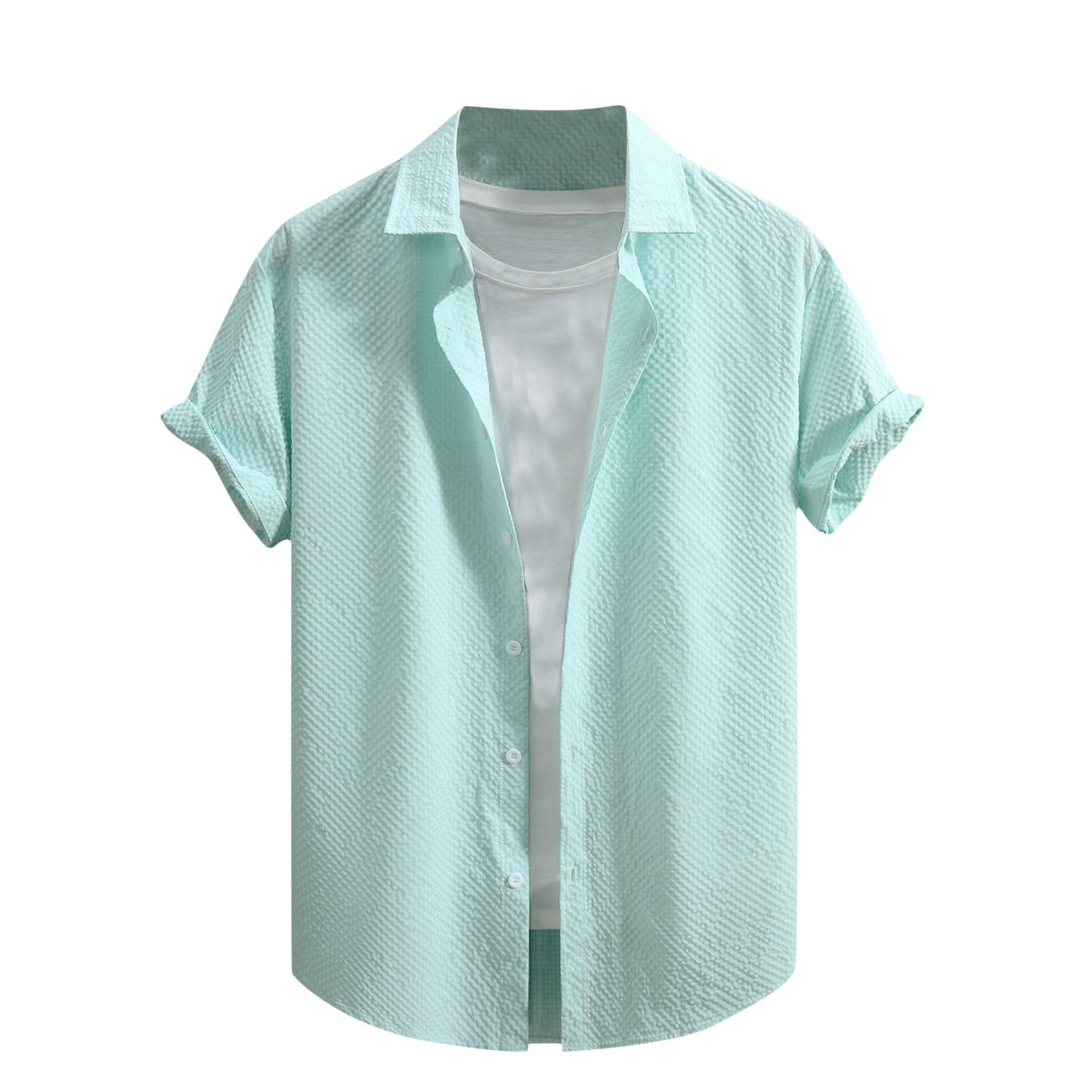 ameIAEA 2024 Summer Short Sleeve Shirts for Men Button Up Collared Tops ...