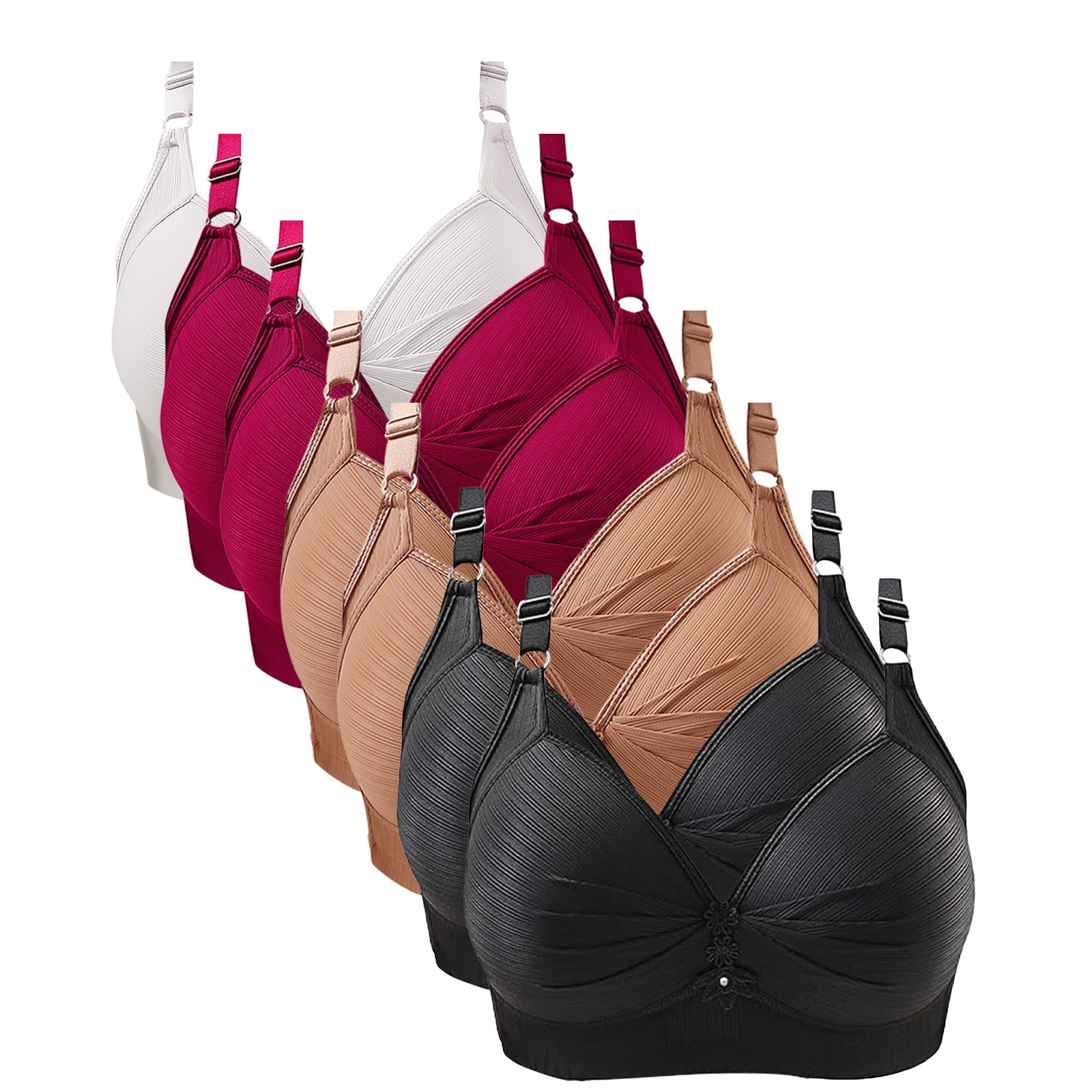 ameIAEA 7 Pack Bras for Women No Underwire Push Up Bralette Wire Free ...