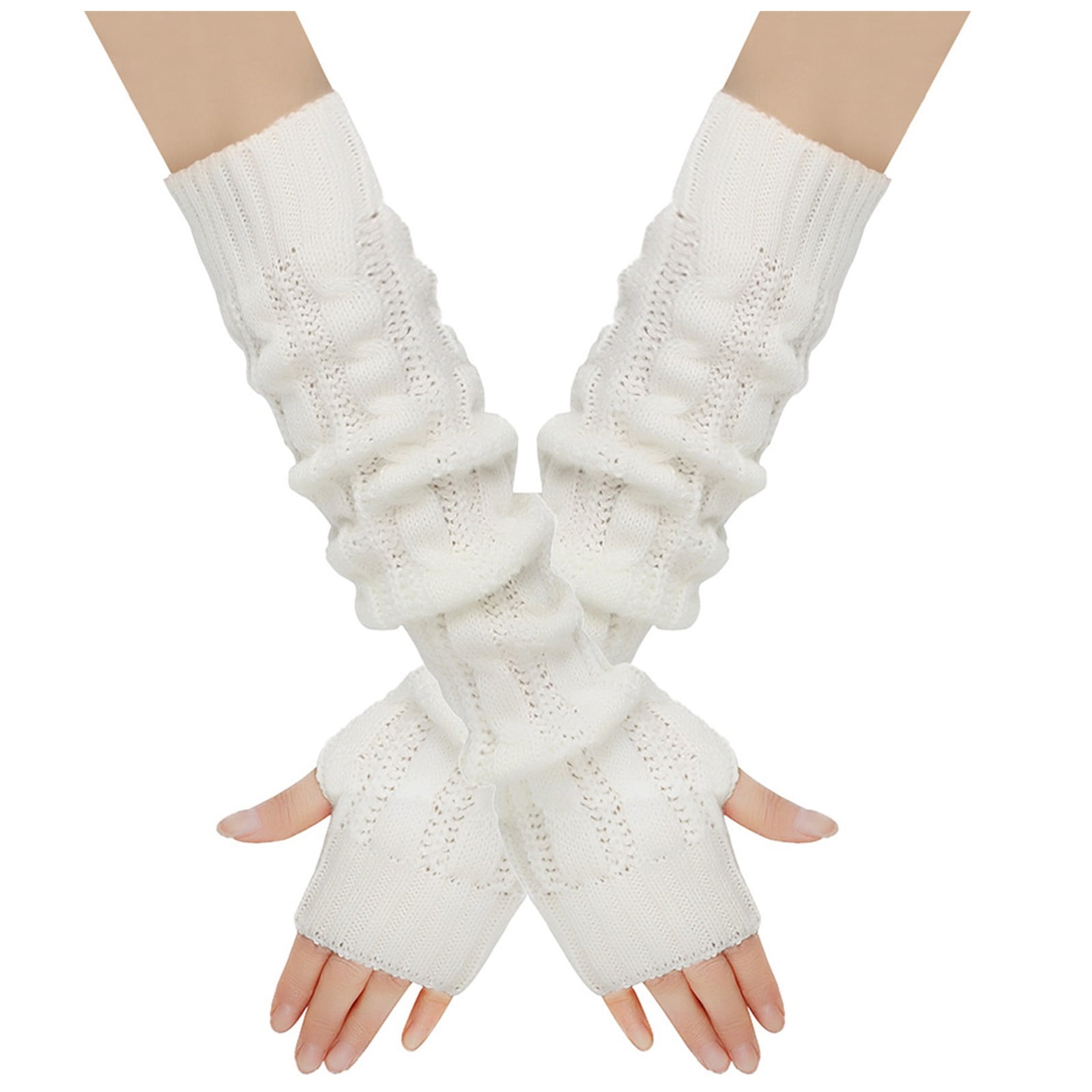 ameIAEA Arm Warmers Winter for Women Fashion Long Fingerless Knit ...
