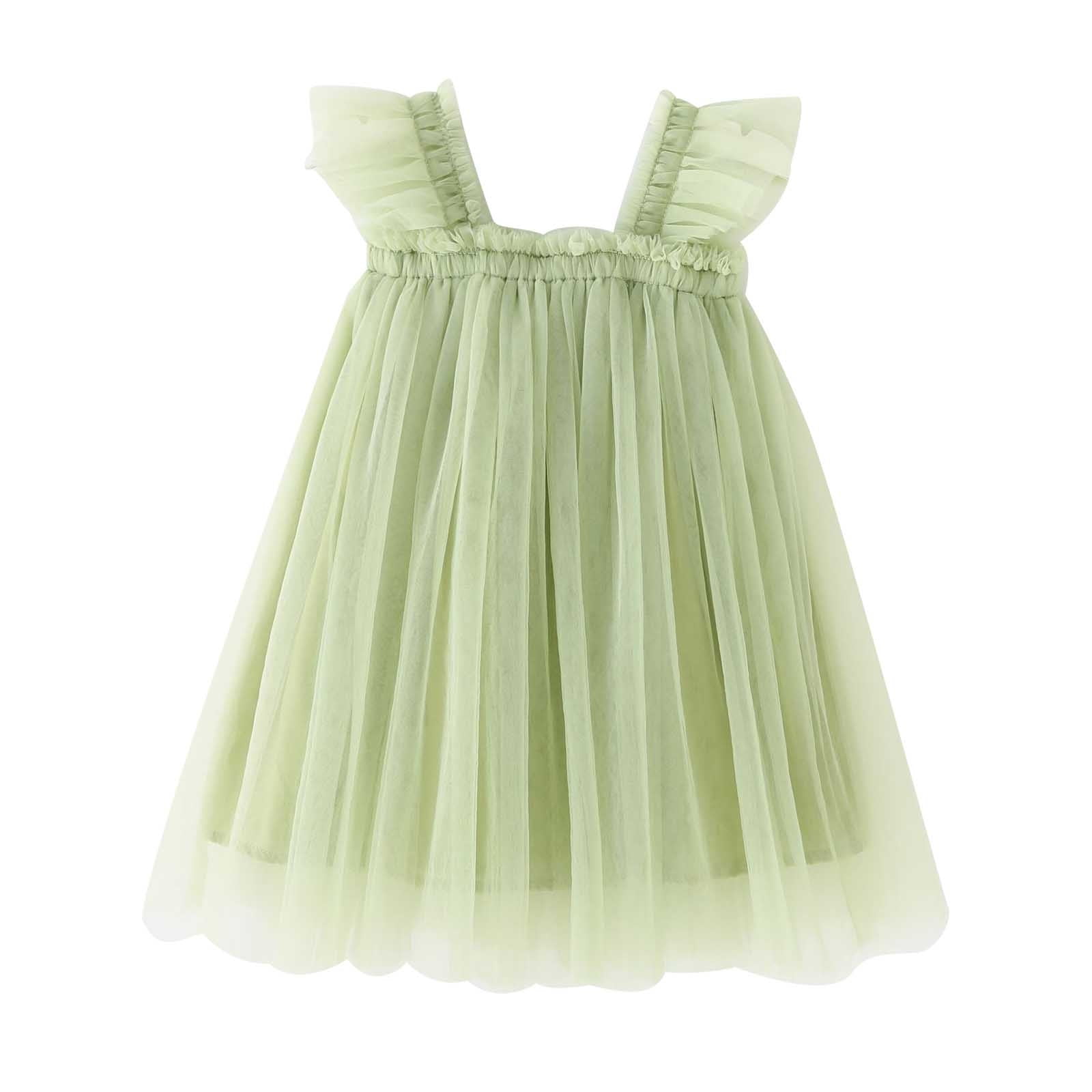 ameIAEA Baby Girl Tulle Ruffle Sleeve Dress A-Line Layered Princess ...