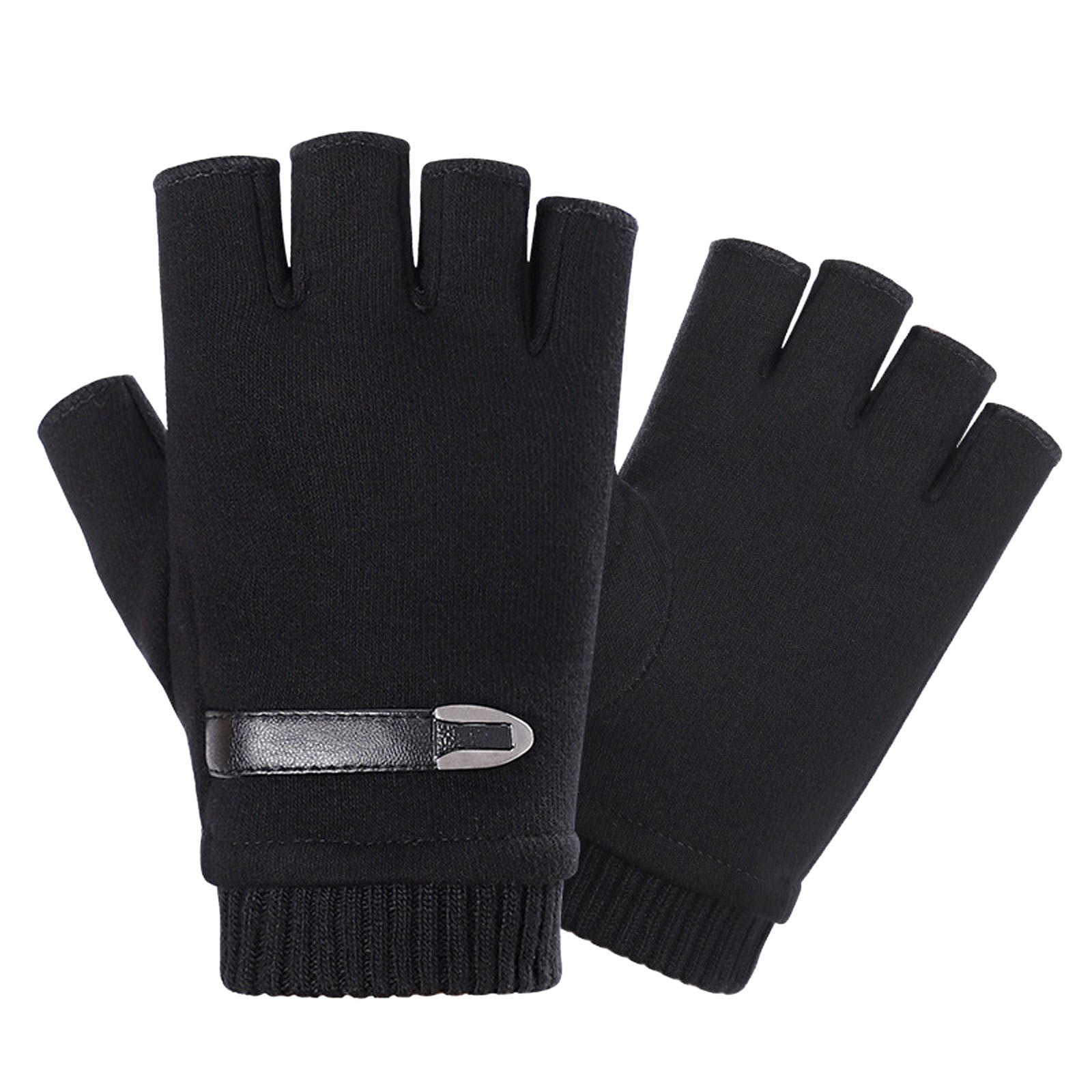 ameIAEA Fingerless Gloves for Men Women Winter Warm Mittens Stretch ...