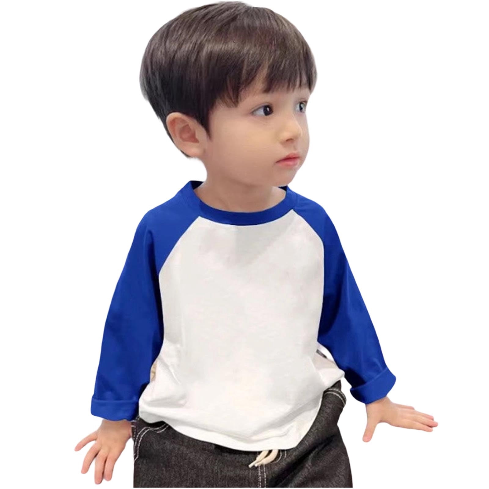 ameIAEA Girls Color Block T-Shirts Kids Boy Long Sleeve Crewneck Tees ...