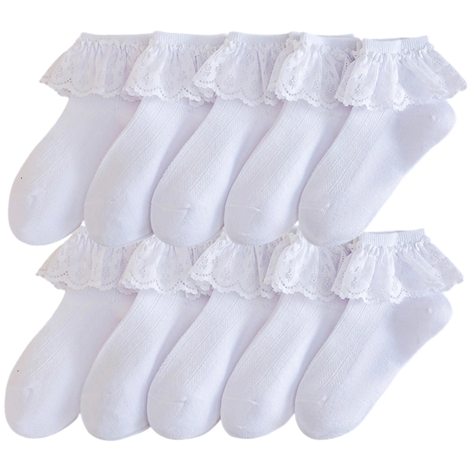 ameIAEA Girls Crew Socks Kids Cotton Cute School Uniform Socks Toddler ...