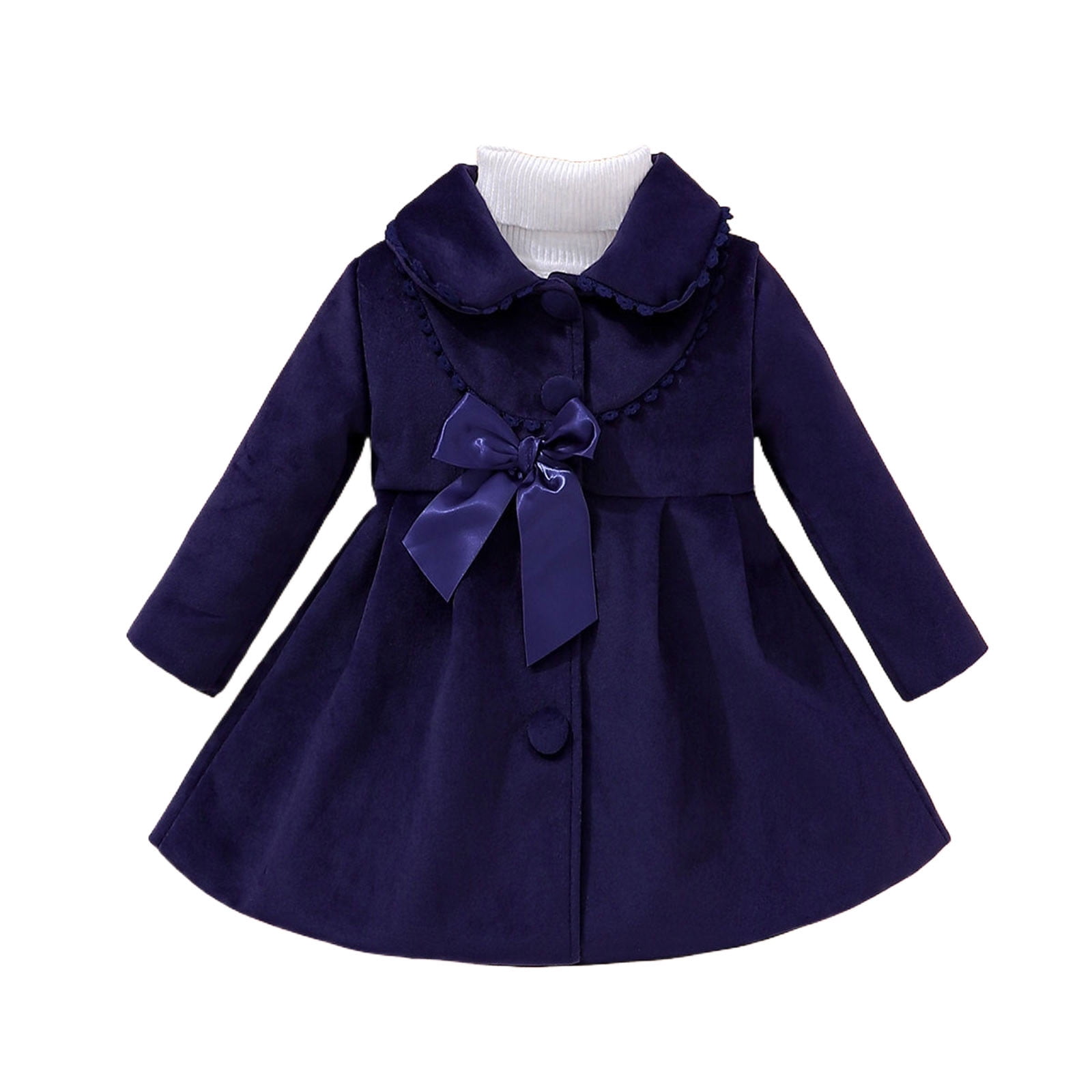 ameIAEA Girls Dress Coat Kids Lapel Long Sleeve Button Jackets Fall ...