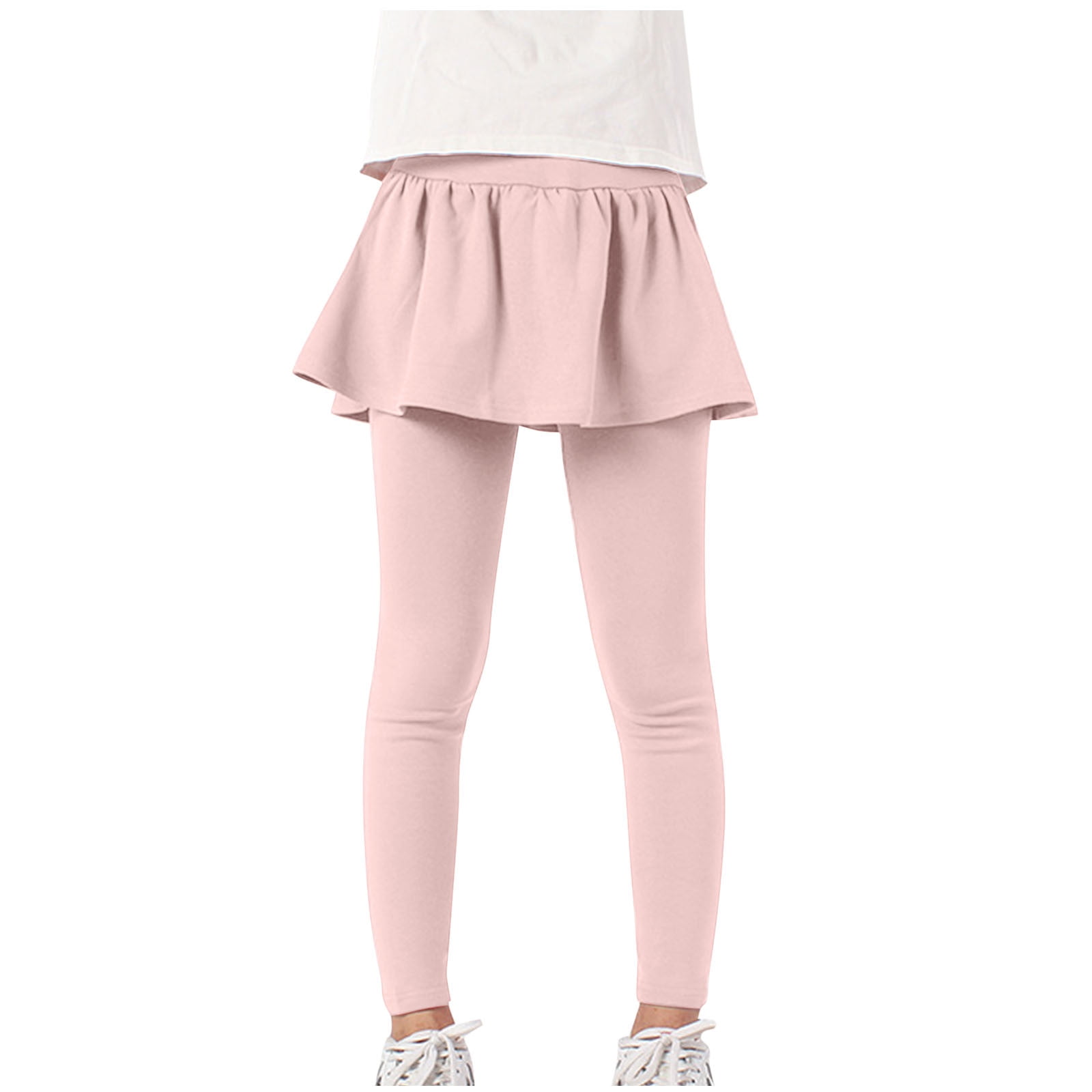 ameIAEA Girls' Leggings with Ruffle Skirt Stretchy Athletic Dance Yoga ...