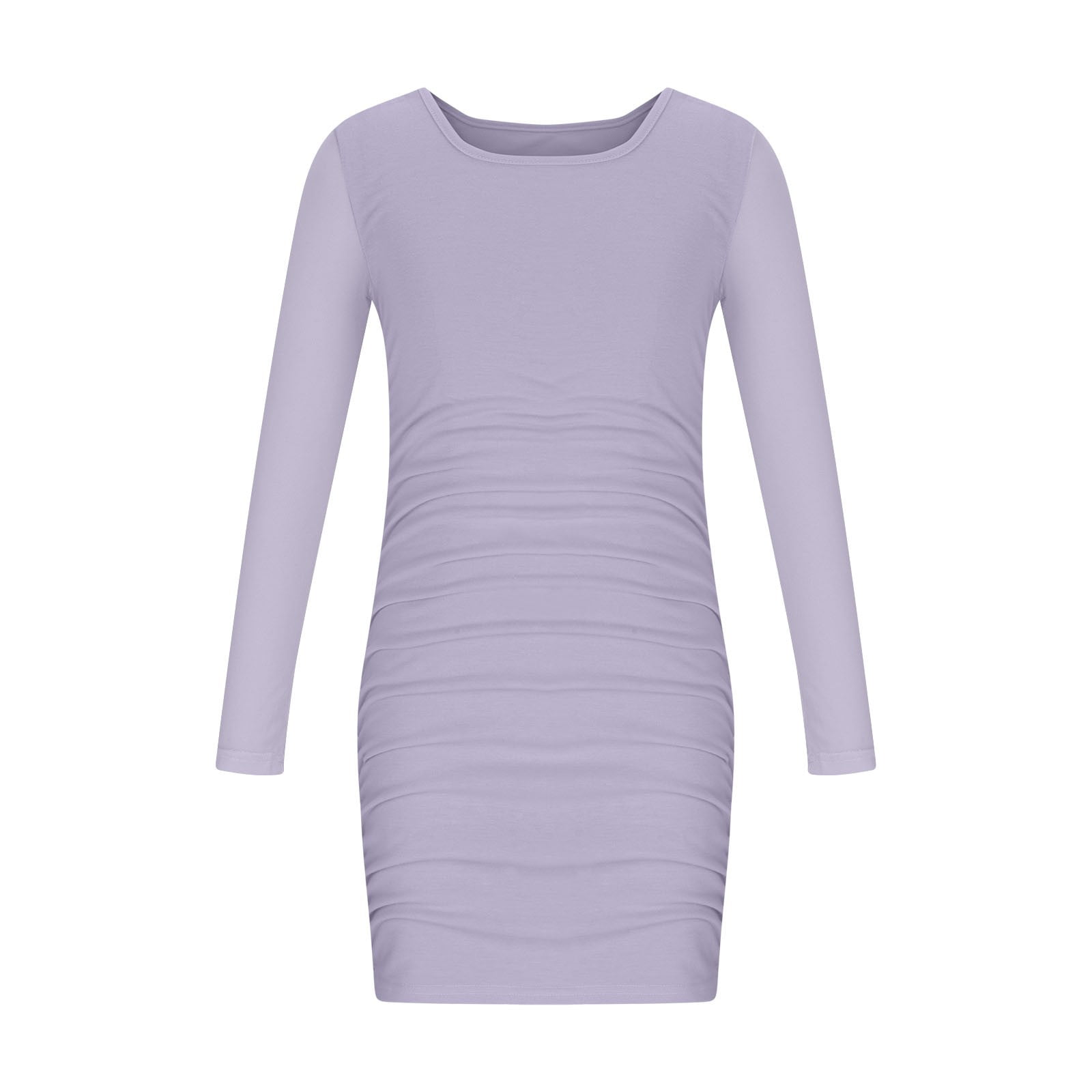 ameIAEA Girls Mesh Long Sleeve Formal Dress Ruched Slim Party Dance ...