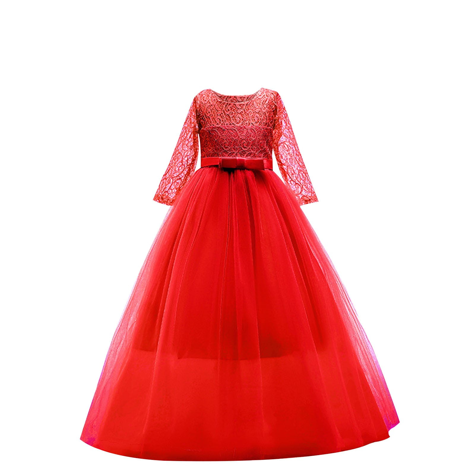ameIAEA Girls Party Dress Long Sleeve Tulle Dresses Kids Birthday ...