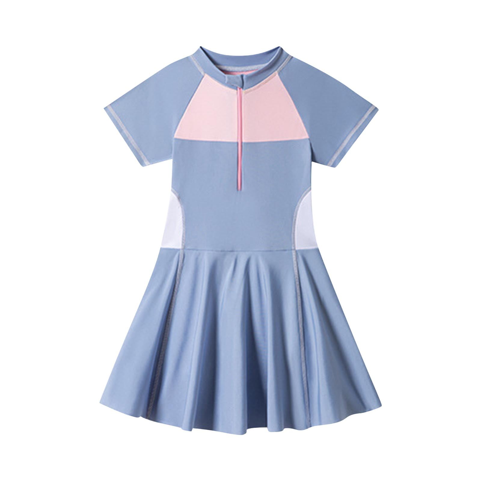 ameIAEA Girls Swimsuit Zipper Bathing Suit Short/Long Sleeve Color ...