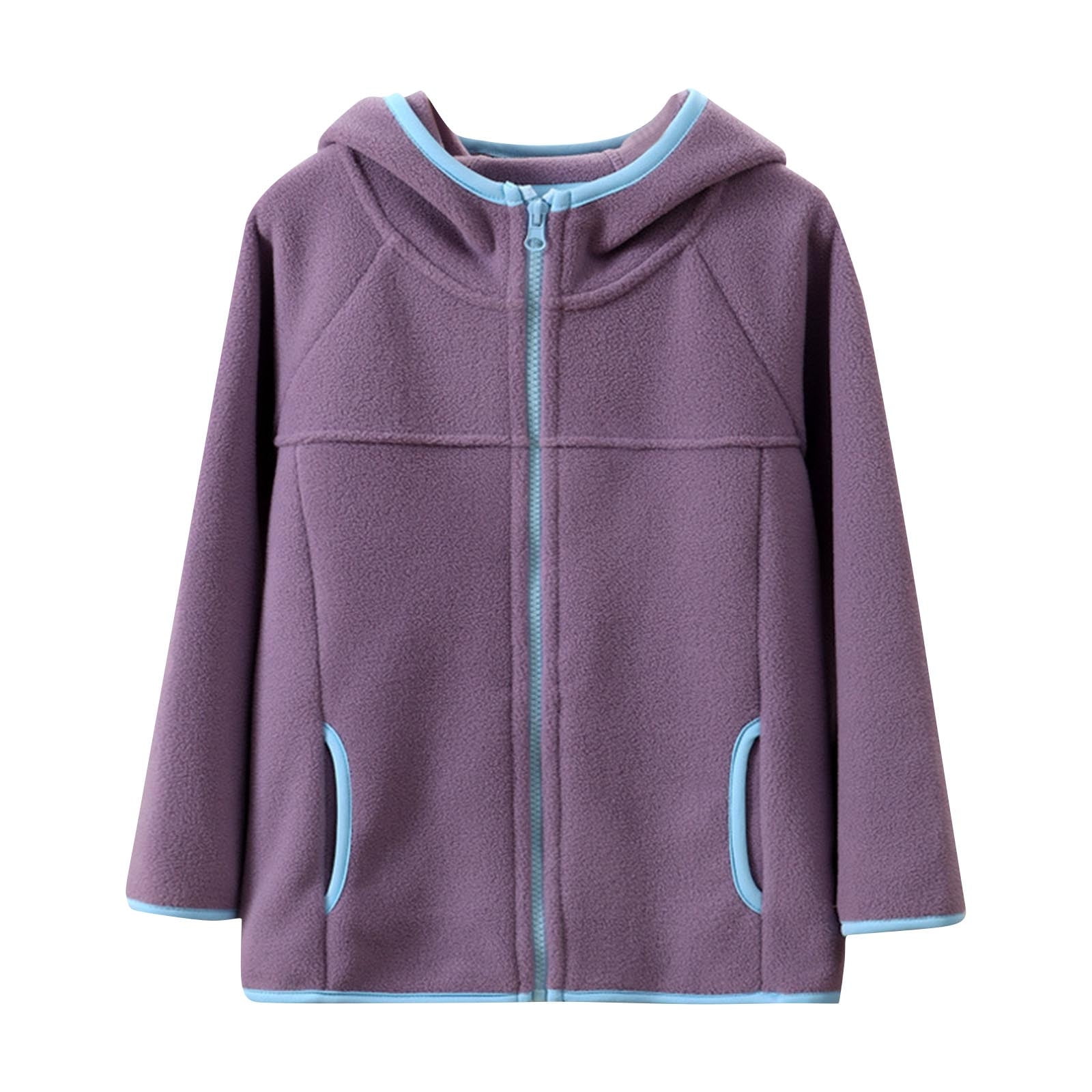 ameIAEA Kids Boy Girl Sherpa Fleece Hooded Jacket Long Sleeve Zip Up ...