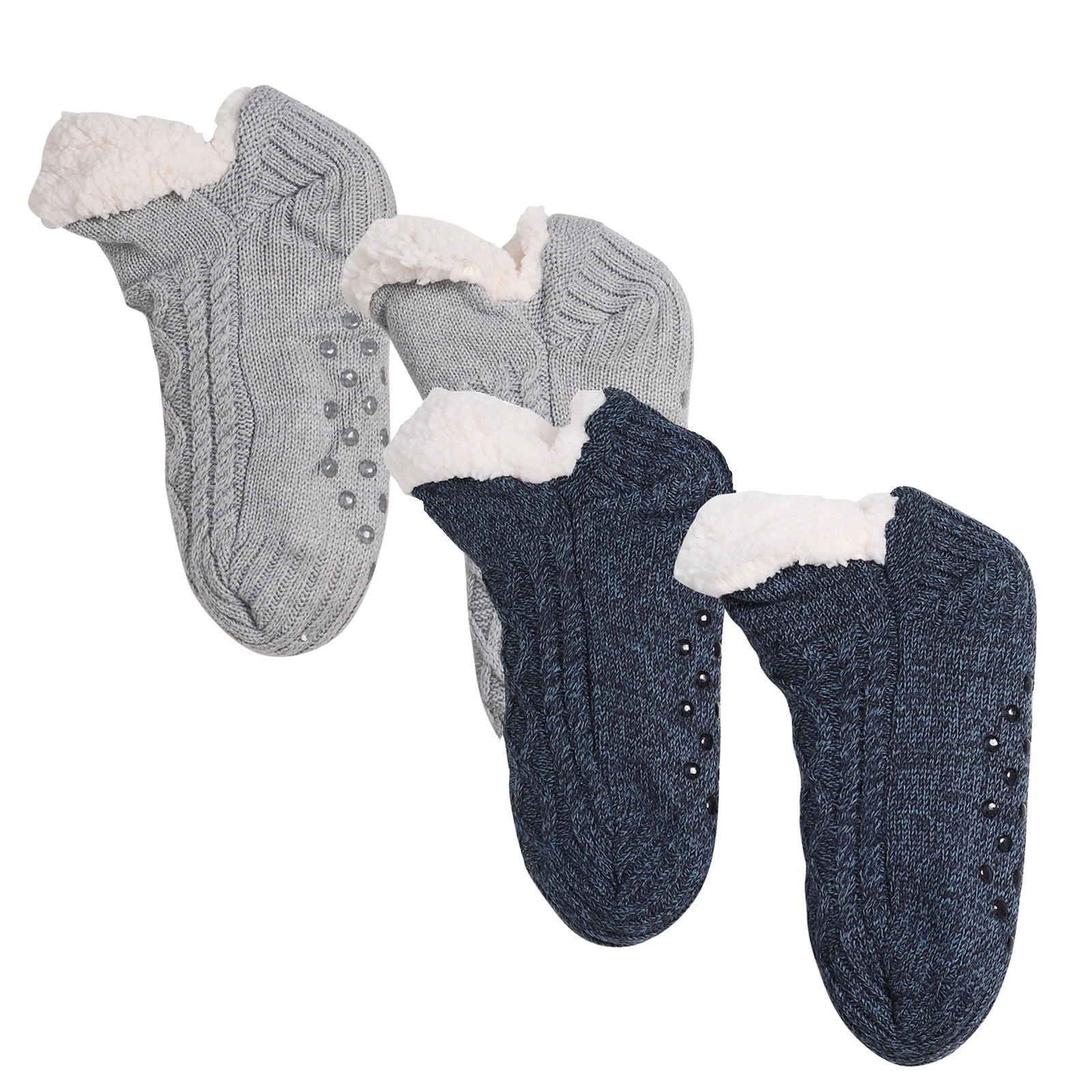 ameIAEA Kids Fuzzy Slipper Socks Toddler Non-Slip Warm Fleece Lined ...