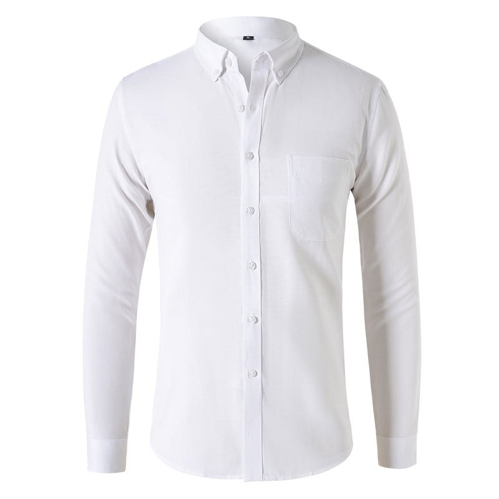 ameIAEA Long Sleeve Shirts for Men Button Down Collared Shirts Solid ...