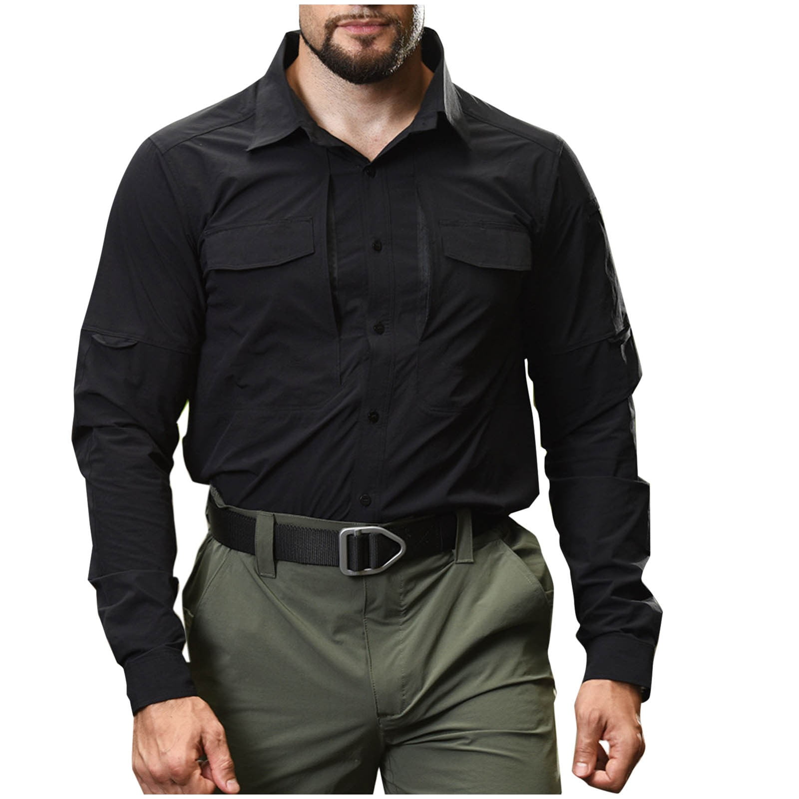 ameIAEA Men's Button Down Long Sleeve Shirts Casual Business Work Dress ...