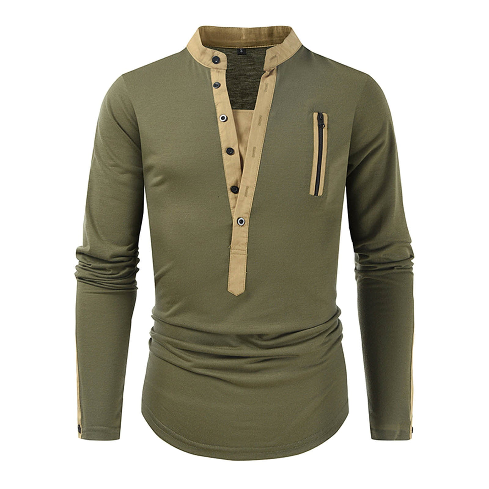 ameIAEA Men's Long Sleeve Fall Shirts Button Up Color Block Shirts ...