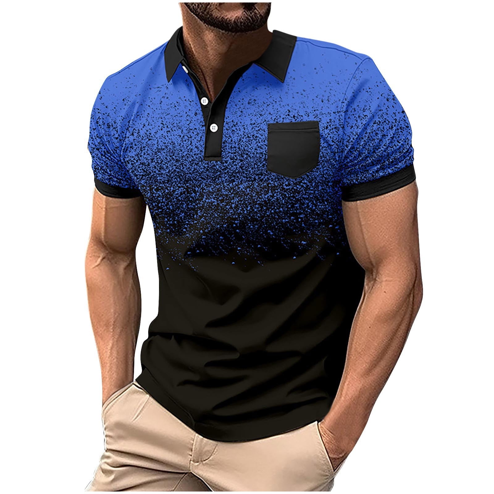 ameIAEA Men's Summer Short Sleeve Casual 3 Button T-Shirts Basic Golf ...