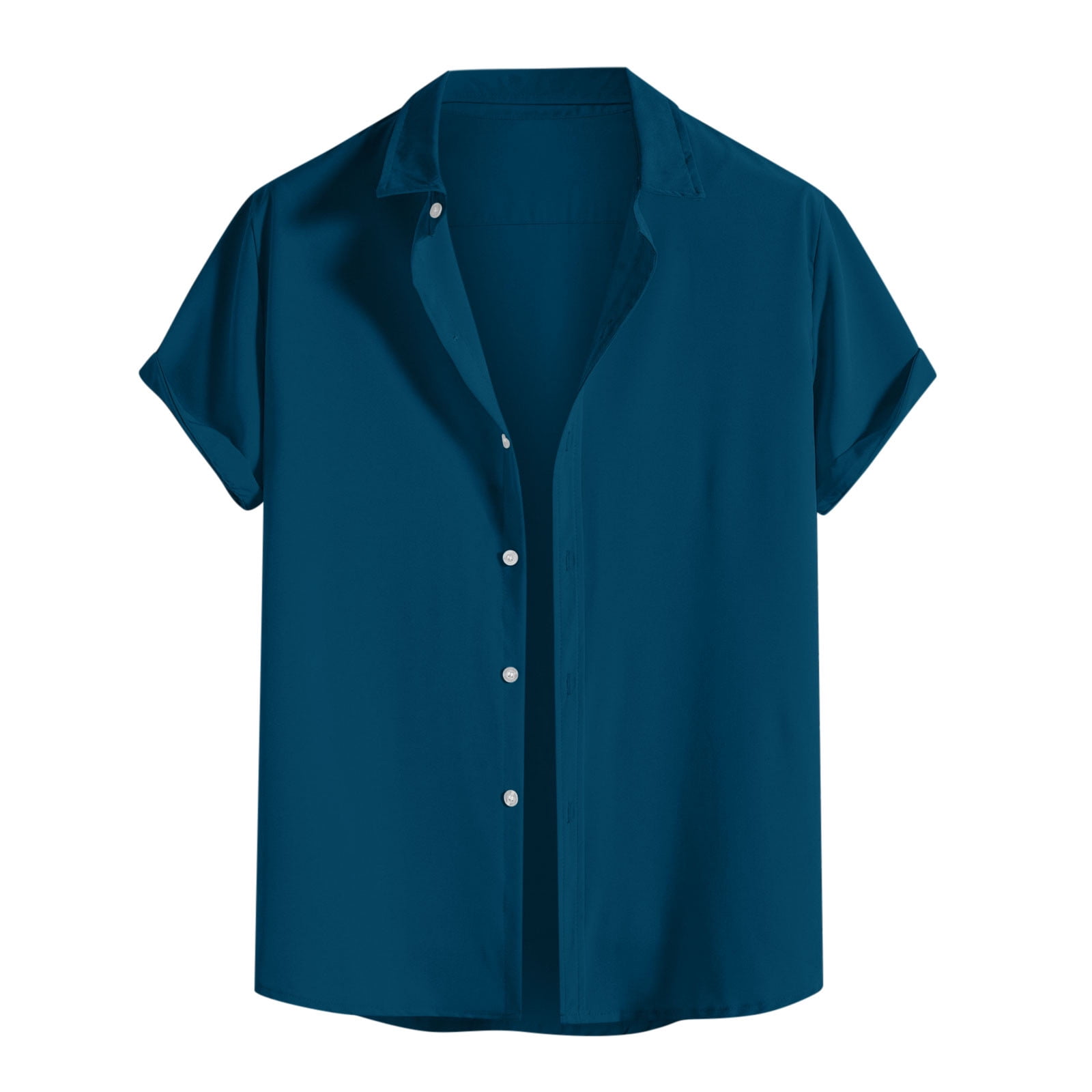 Ameiaea Mens Summer Casual Button Down Tops Roll Up Short Sleeve