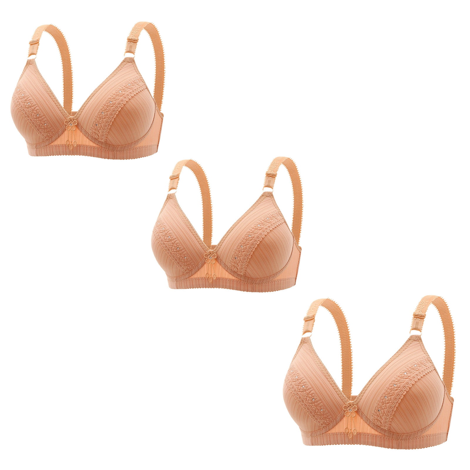 ameIAEA No Underwire Bras for Women 3 Pack Push Up Comfort Bra ...