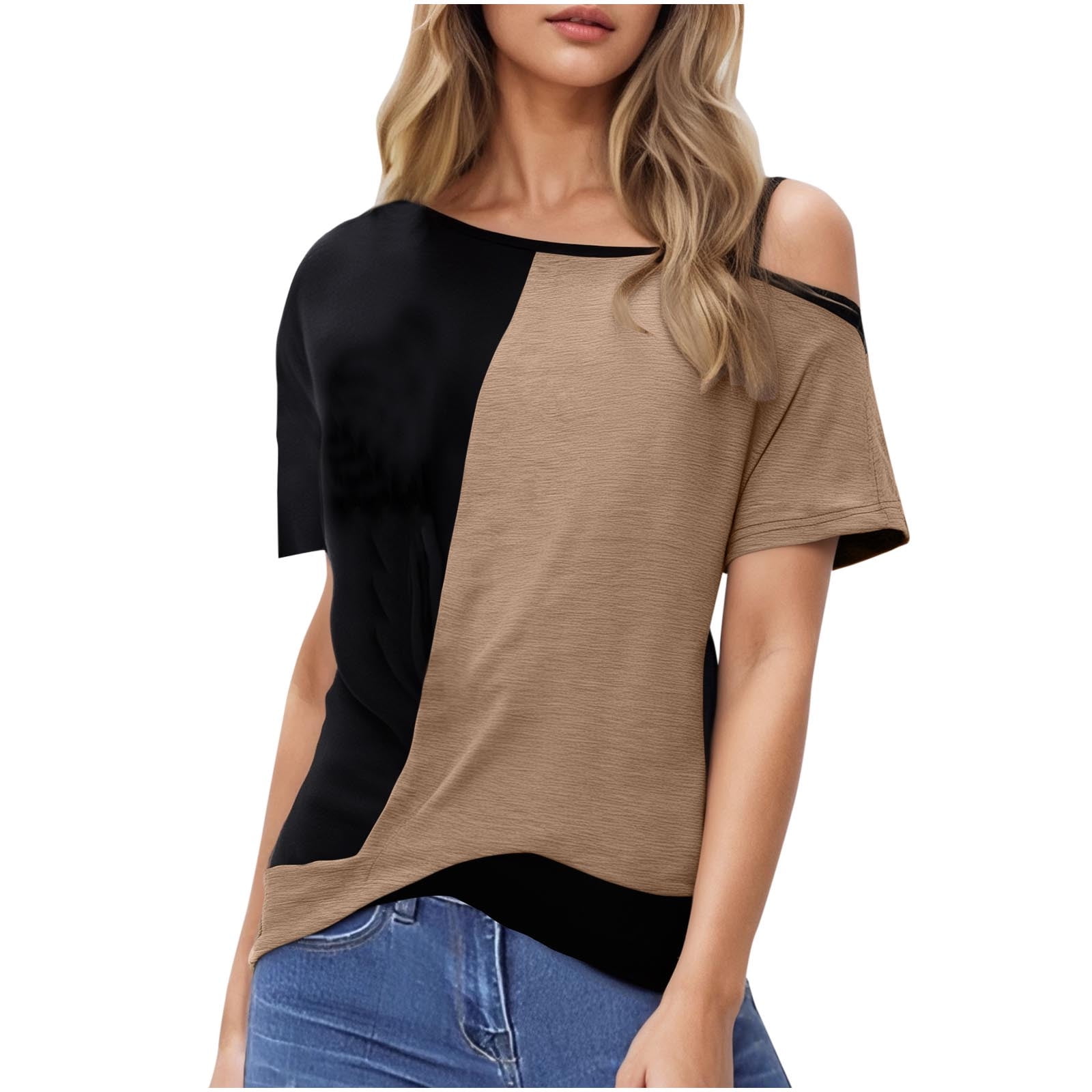 ameIAEA Summer Blouses for Women Trendy Short Sleeve Summer Shirts ...