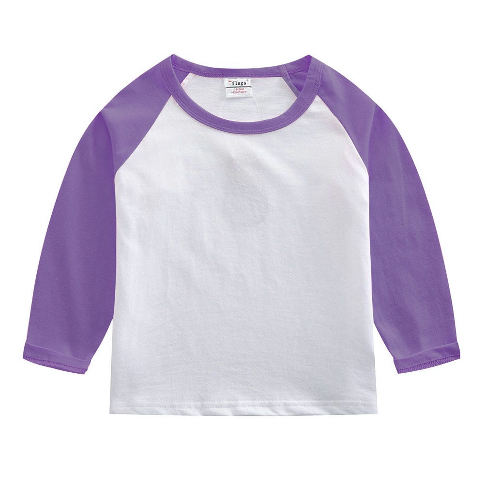 ameIAEA Toddler Boys T-Shirts Girl Long Sleeve Crewneck Colorblock ...