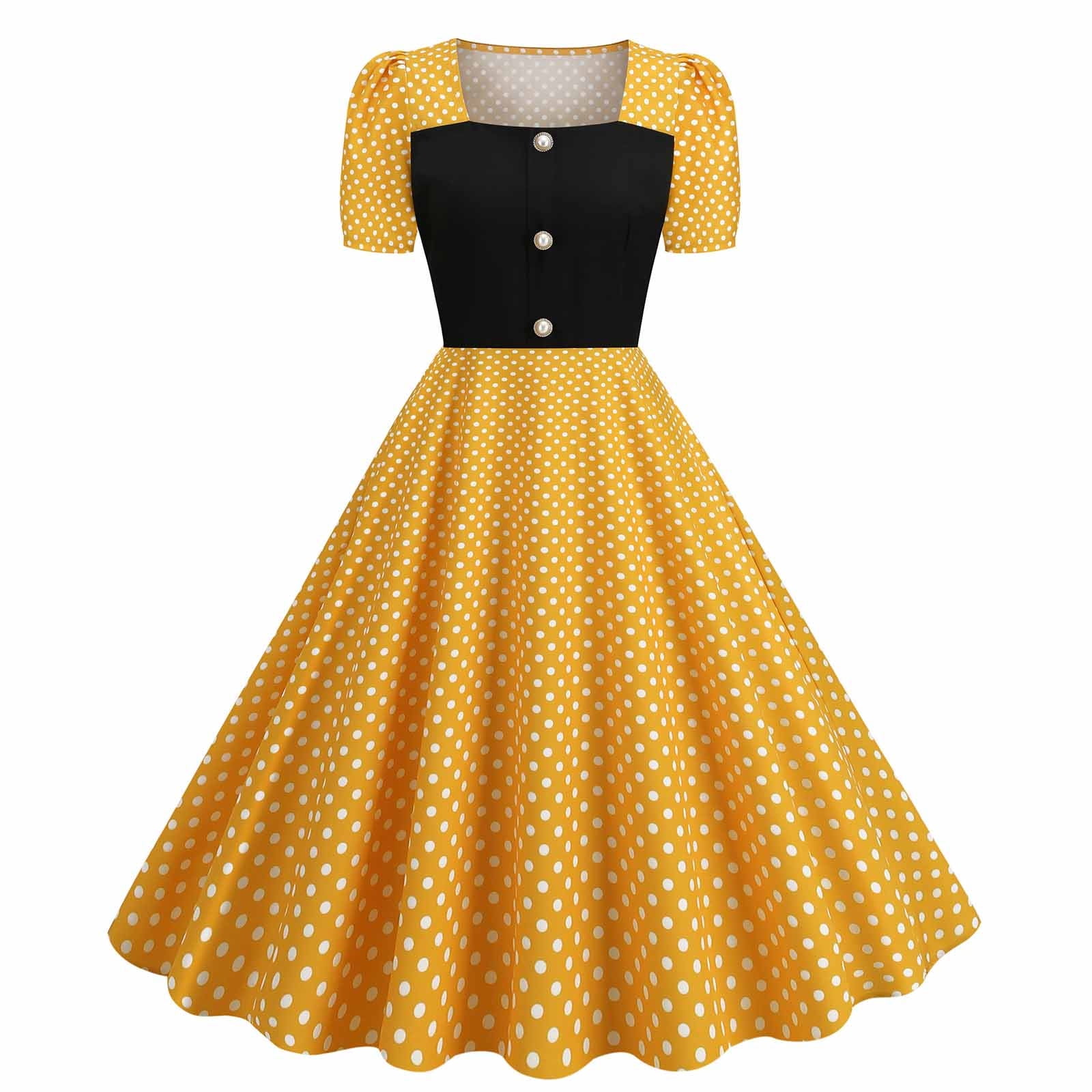 ameIAEA Women's Cocktail Vintage Dresses Modest Wedding Guest Dress ...