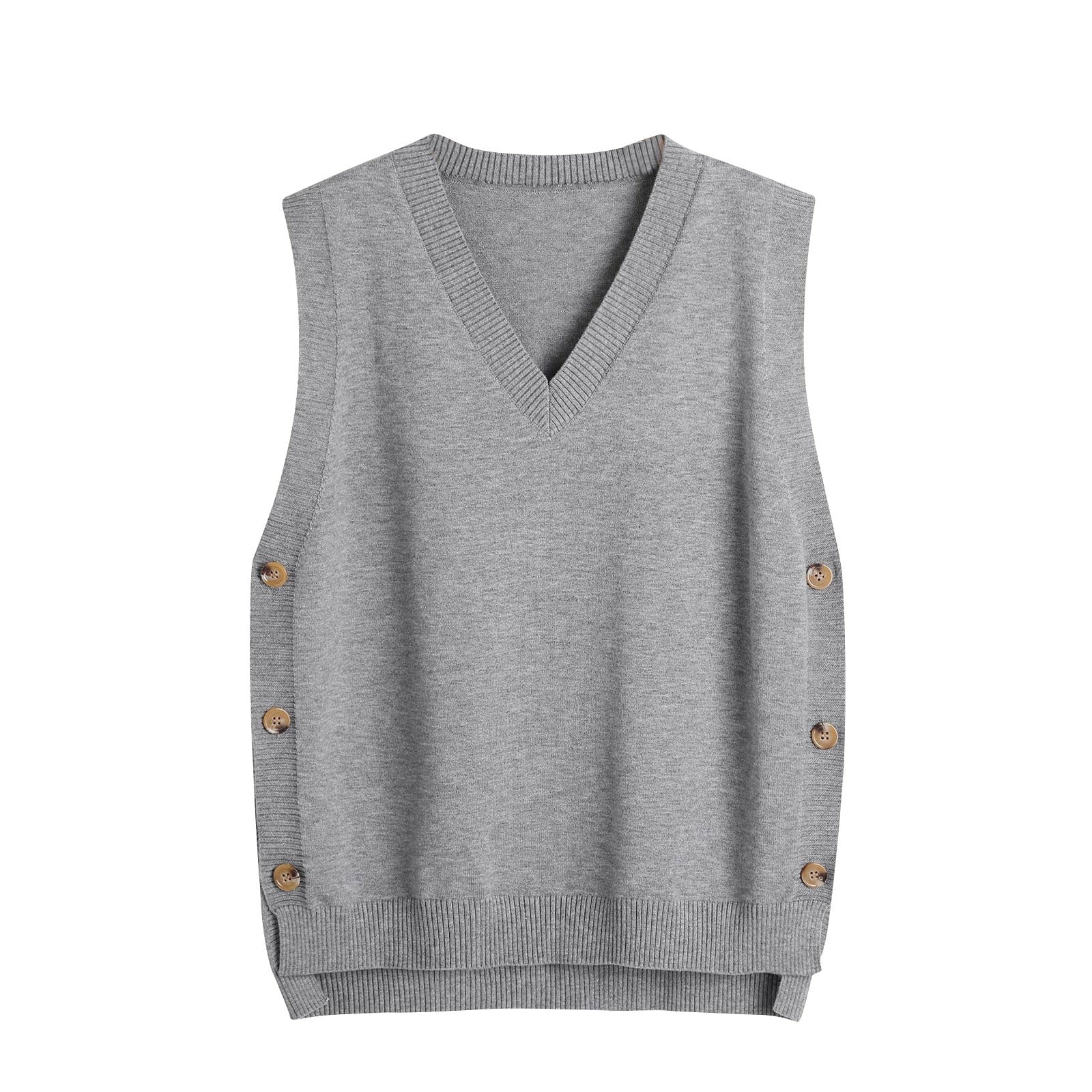 ameIAEA Womens Sleeveless Sweater Vest Casual V Neck Lightweight Knit ...