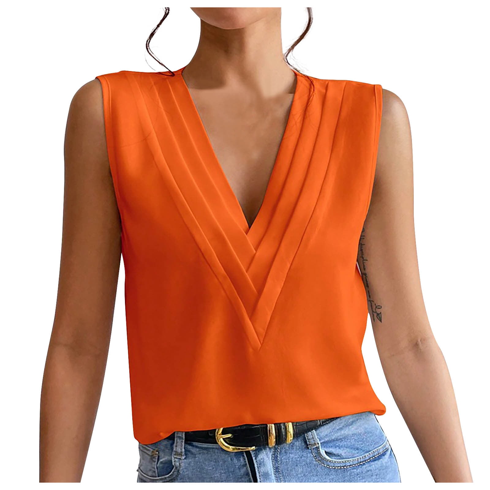 ameIAEA Womens Summer Tank Top Sleeveless Business Casual Outfits Basic ...