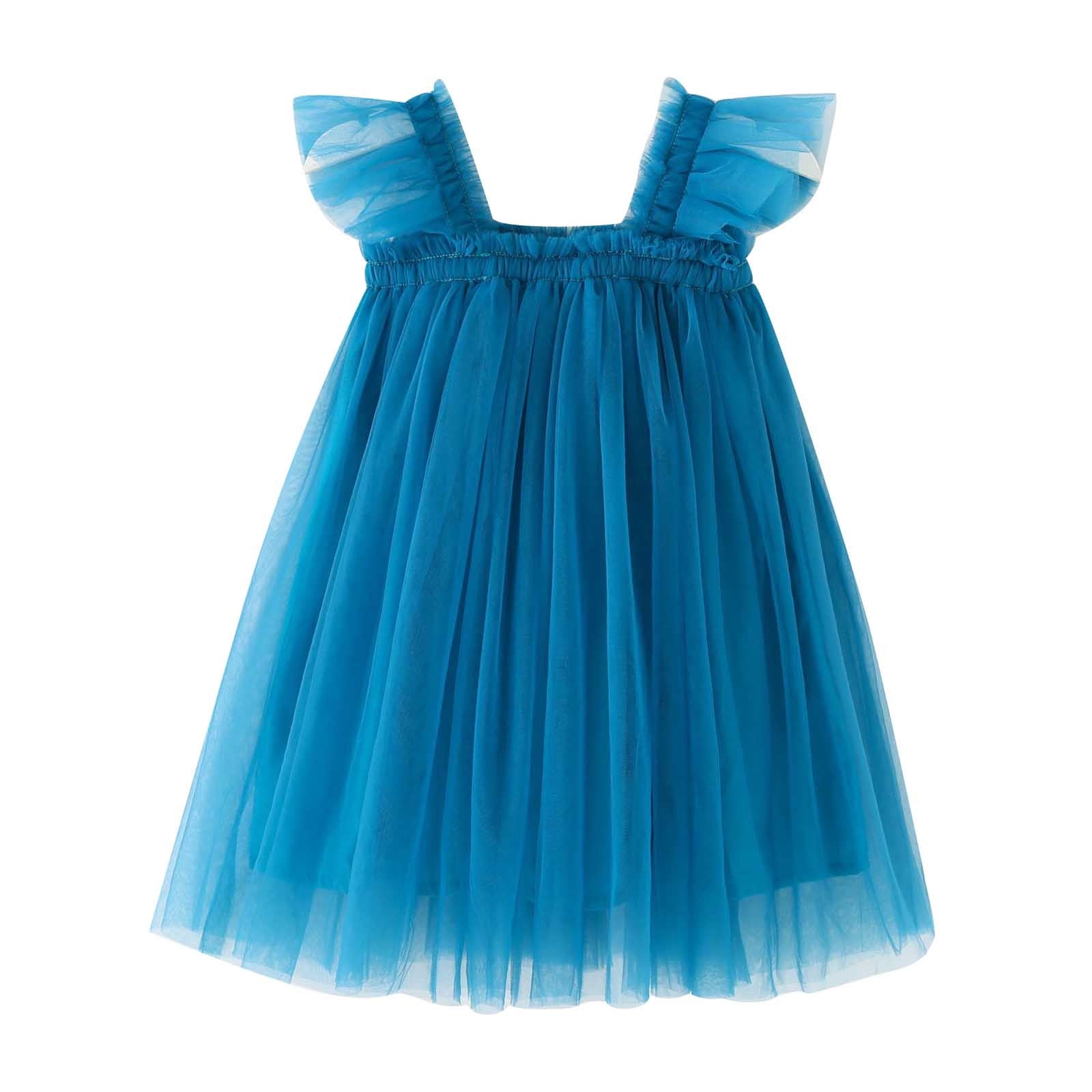 ameIAEA Baby Girl Tulle Ruffle Sleeve Dress A-Line Layered Princess ...