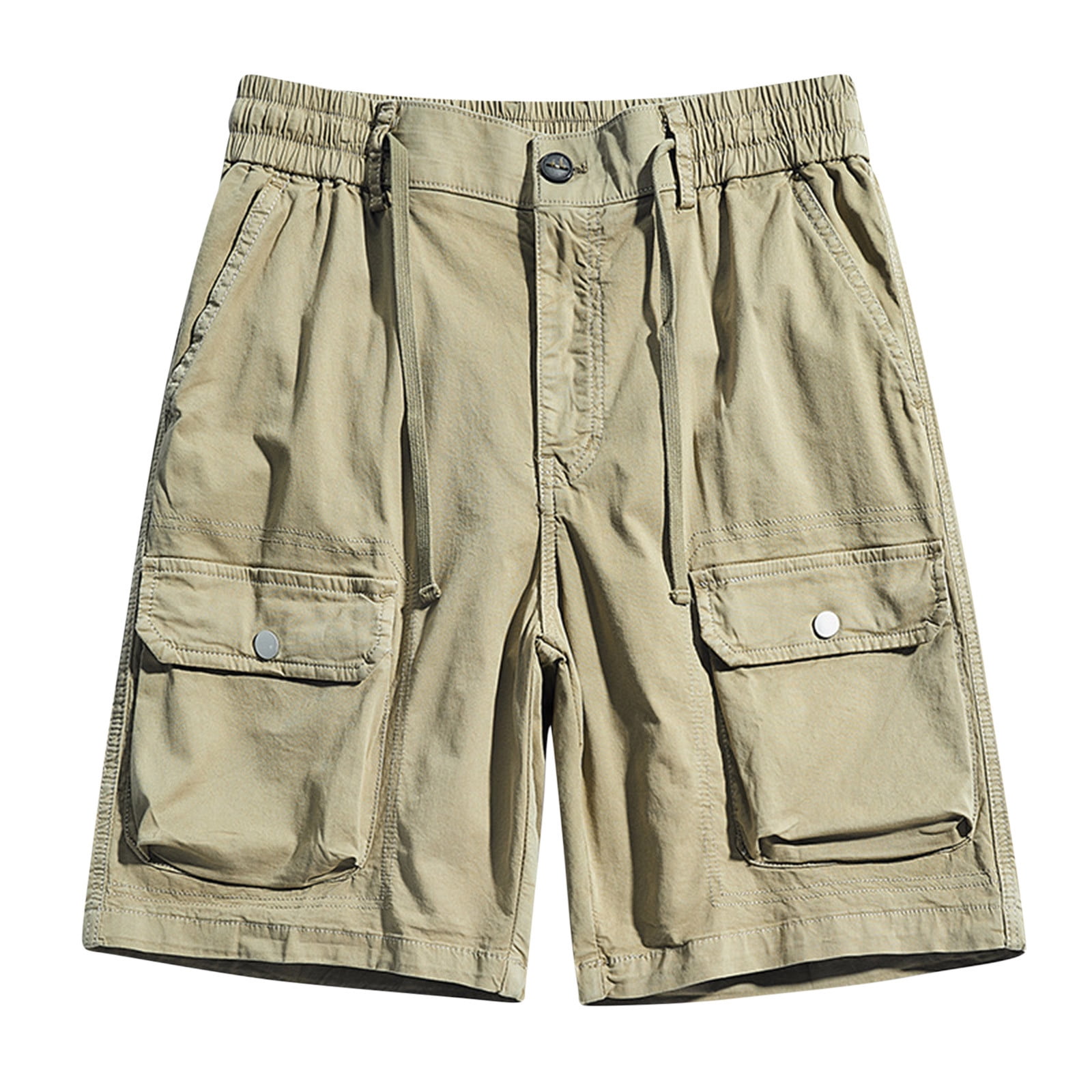 ameIAEA Mens Casual Shorts Elastic Waist Cargo Shorts Drawstring Work ...