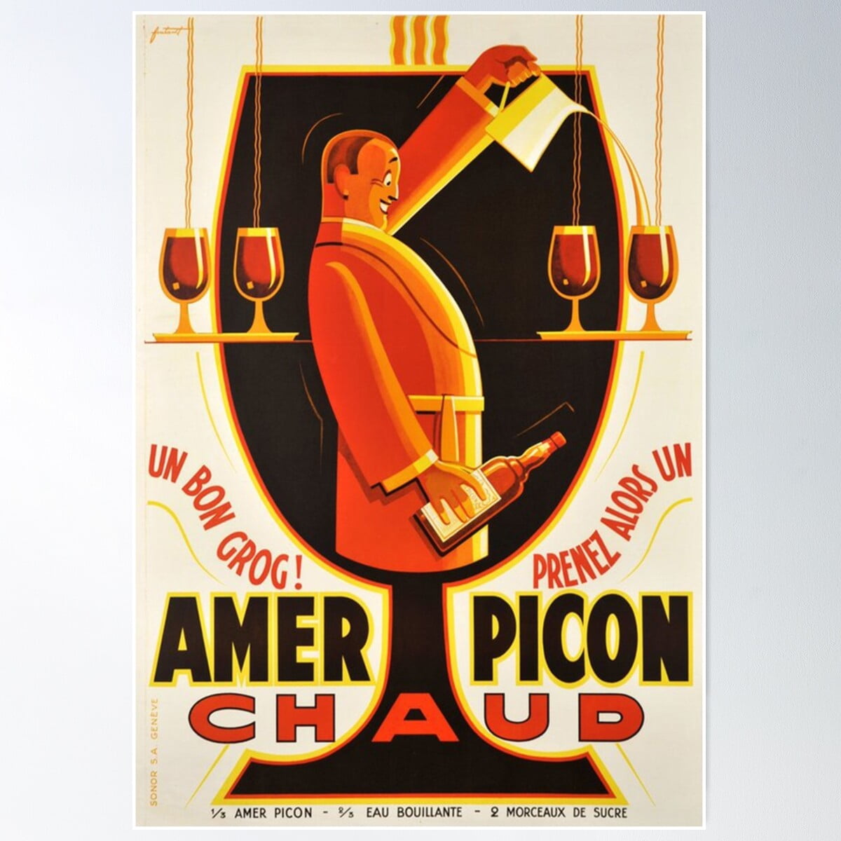 amer picon chaud Poster, 12x18 UNFRAMED - Walmart.com