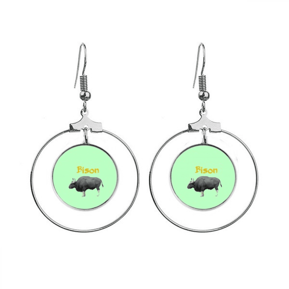 american bison artiodactyla earrings dangle hoop jewelry drop circle - Walmart.com