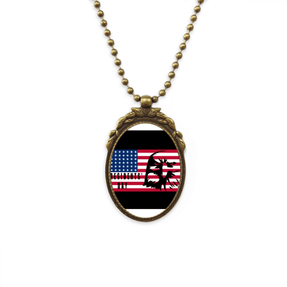 american flag presidents day brid antique necklace vintage bead pendant ...