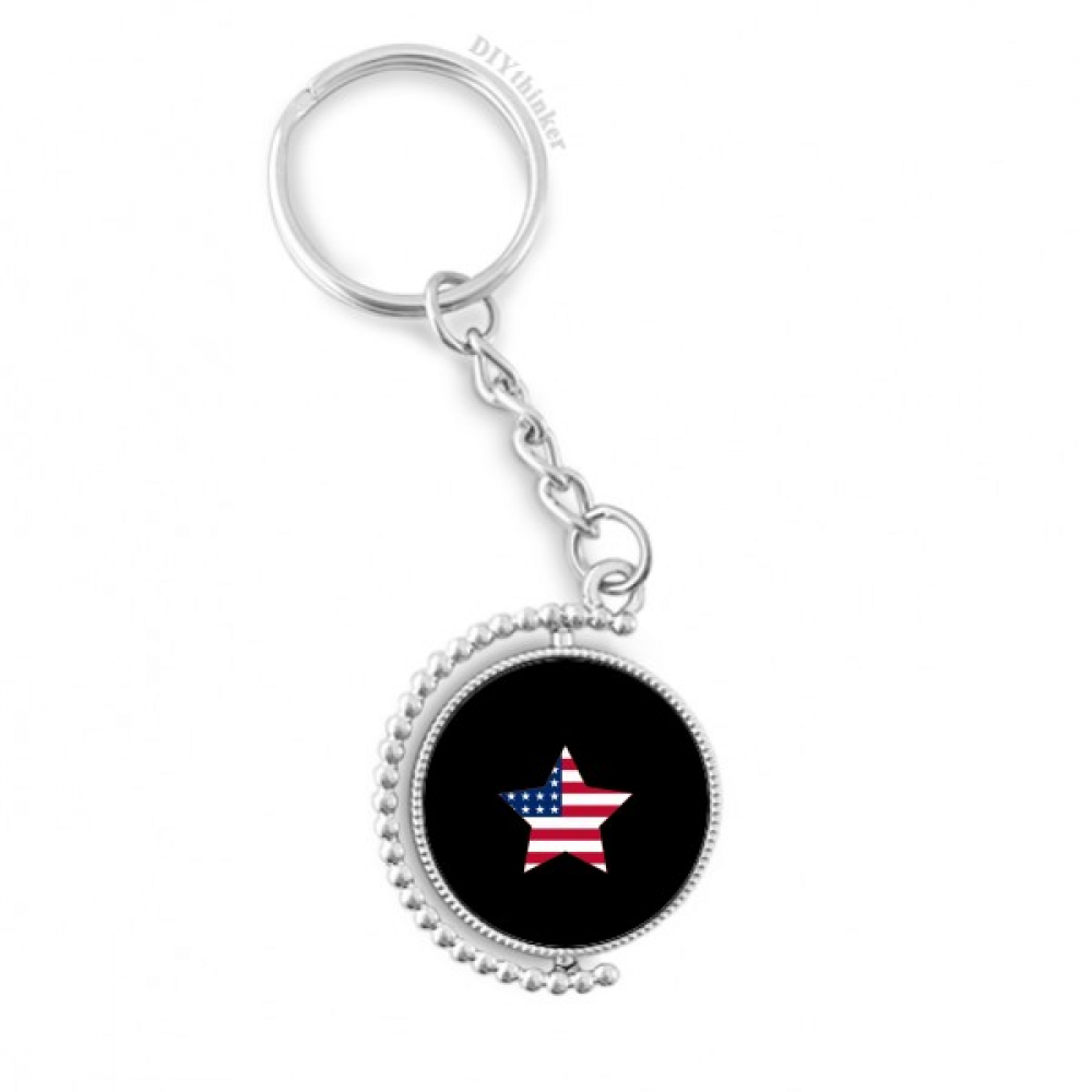 american pentagram flag star rotatable keyholder disc accessories chain ...