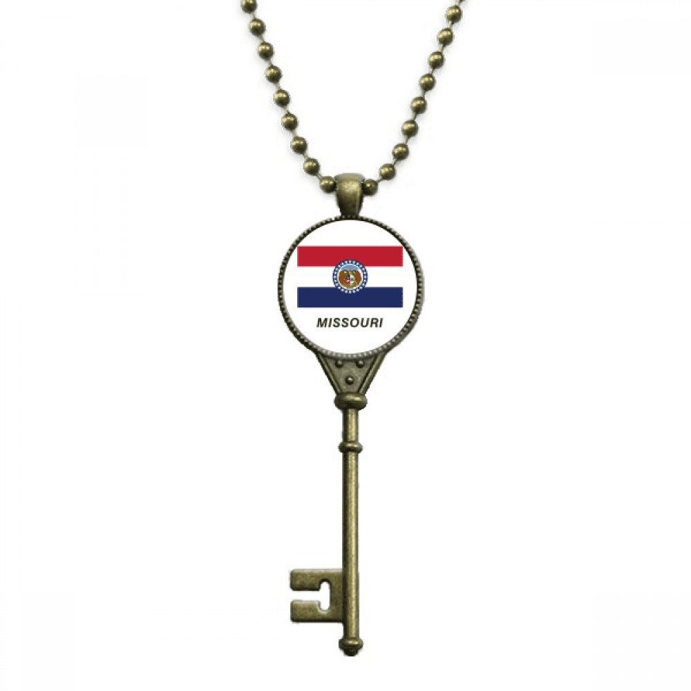 american state flag contour missouri key necklace pendant tray ...