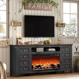Amerlife Farmhouse 70" Fireplace TV Stand with 37" Electric Fireplace ...