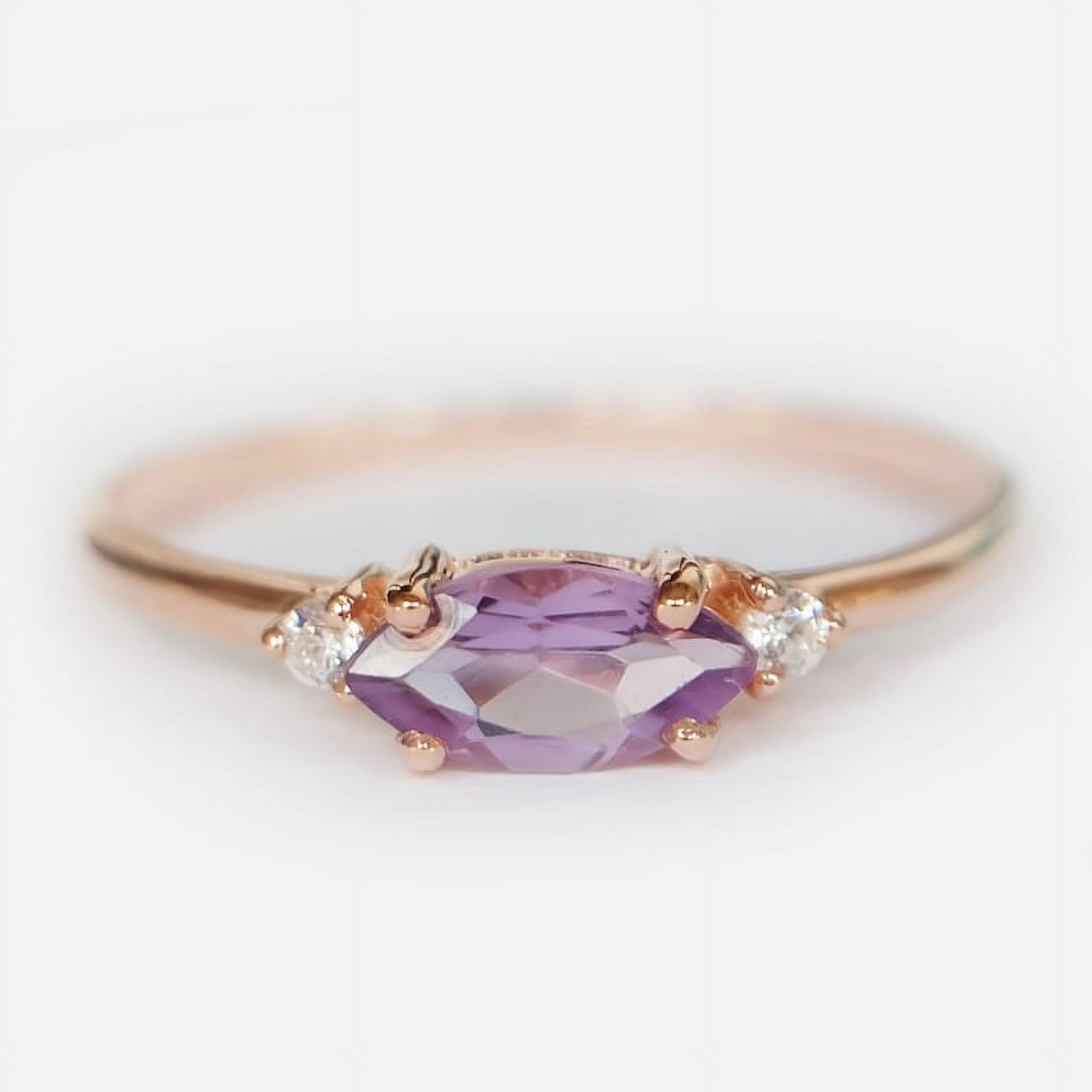amethyst ring, dainty ring, amethyst gold ring, minimalist ring ...