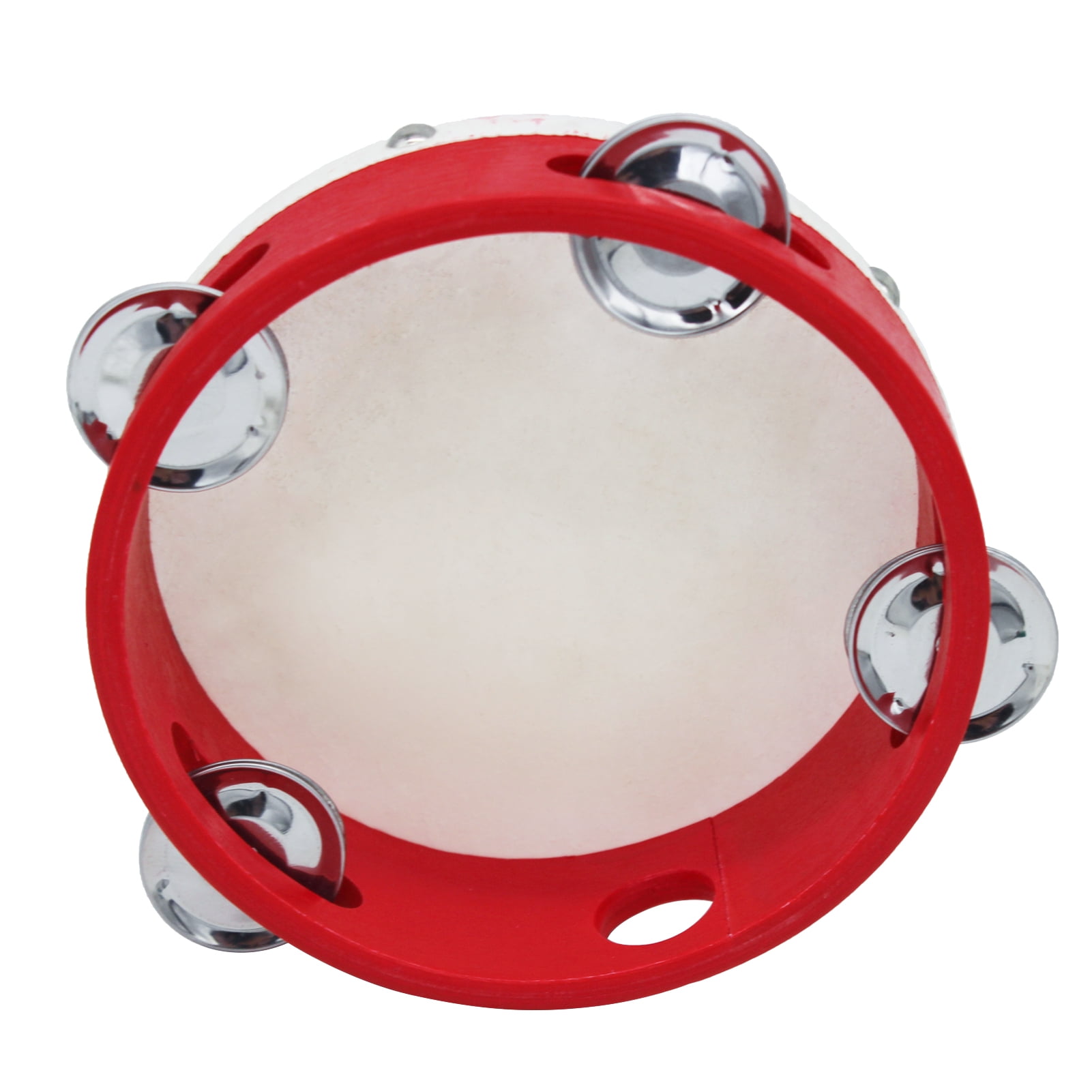 ametoys 6 Inch Hand Tambourine with Metal Single Row 4pcs Metal Cymbals ...