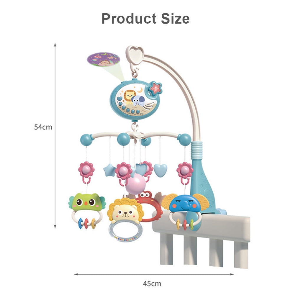 ametoys Cute Crib Mobile with Star Projection Hanging Rotating Crib ...