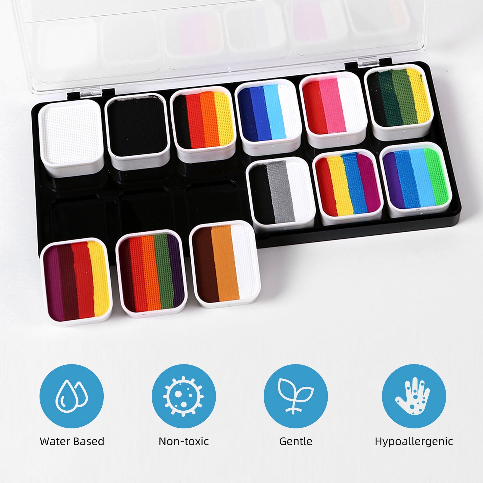 ametoys Watercolor Paint Palette Set 12 Colors Set Professional Face ...