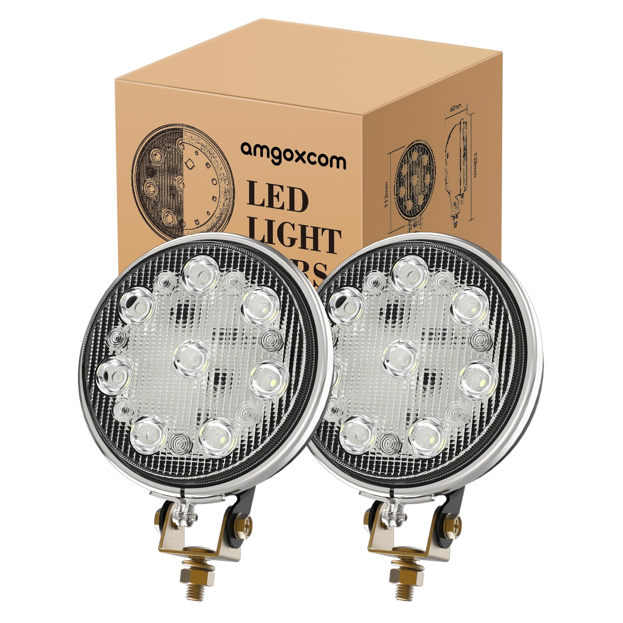 amgoxcom 2 Pcs 4 IFF17 Inch Off Road Light Bar 16W 12/24 Volt LED ...