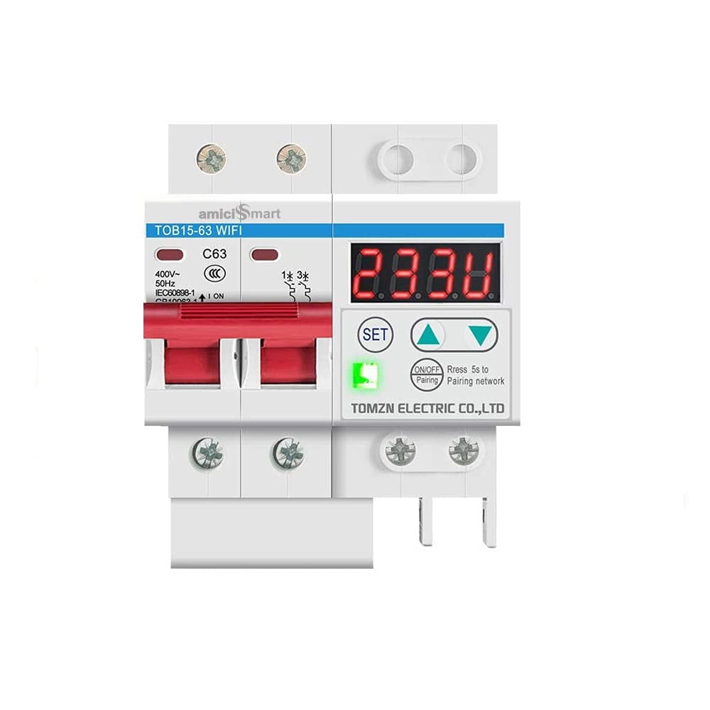 amiciSmart WiFi MCB Circuit Breaker 63A Timer Switch with OverUnder ...