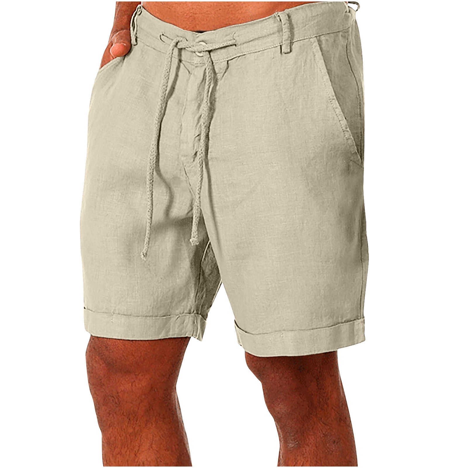 Amidoa Mens Casual Shorts Flex Drawstring Elastic Waist Summer Beach
