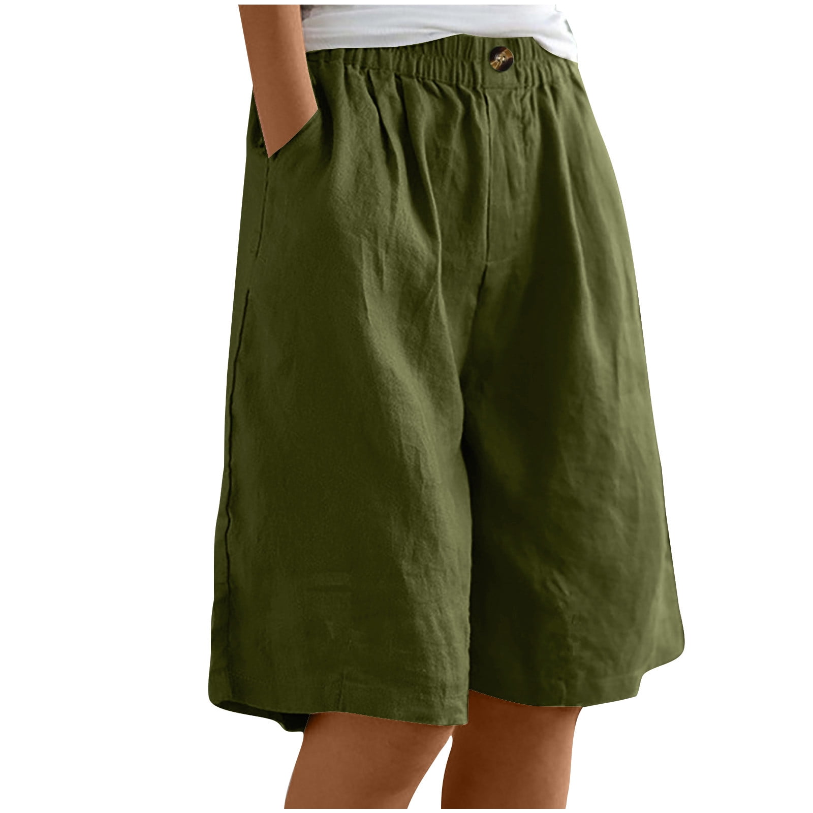 amkenre Biker Shorts Women's Half Shorts Pants Summer Elastic Waist ...