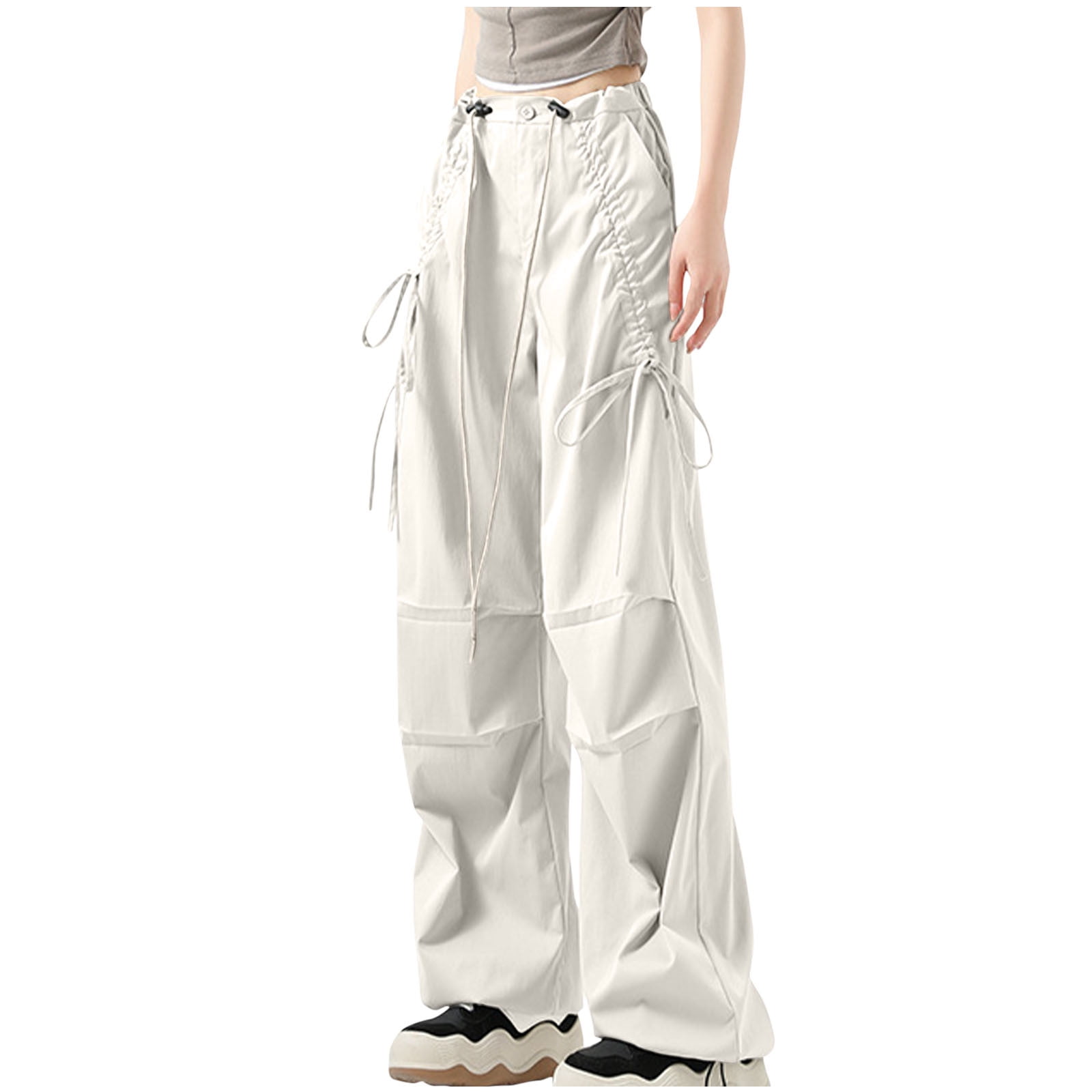 amkenre Cargo Pants Joggers for Women Teens Palazzo Pants Pleated Long ...
