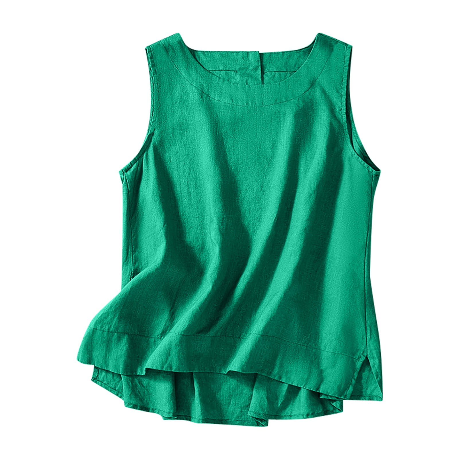 amkenre Girls Vest Tops Summer Crew Neck Sleeveless Solid Color Tank ...